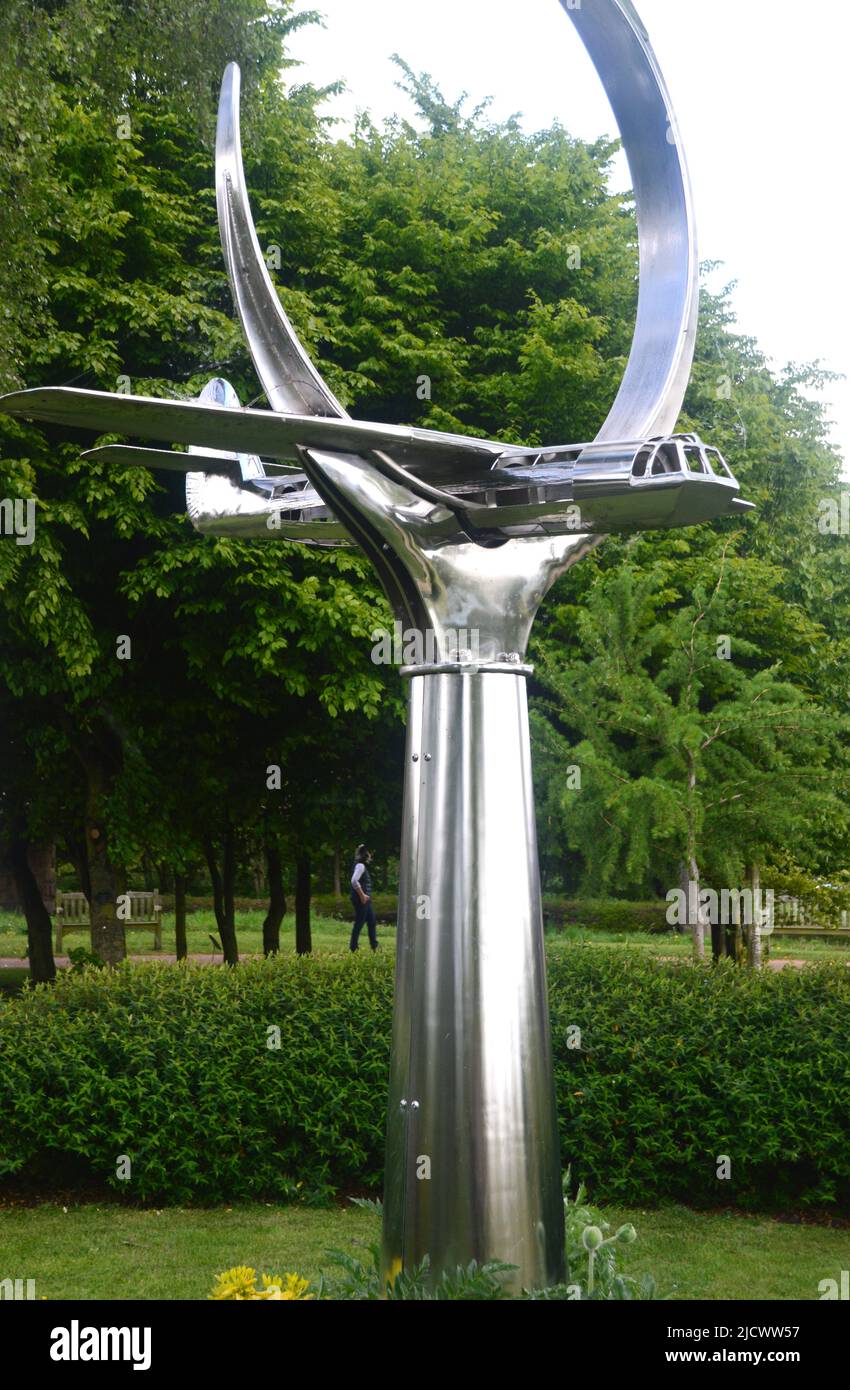 Sculpture of 3 Gliders from 'Operation Deadstick' on the Pegasus Bridge ...
