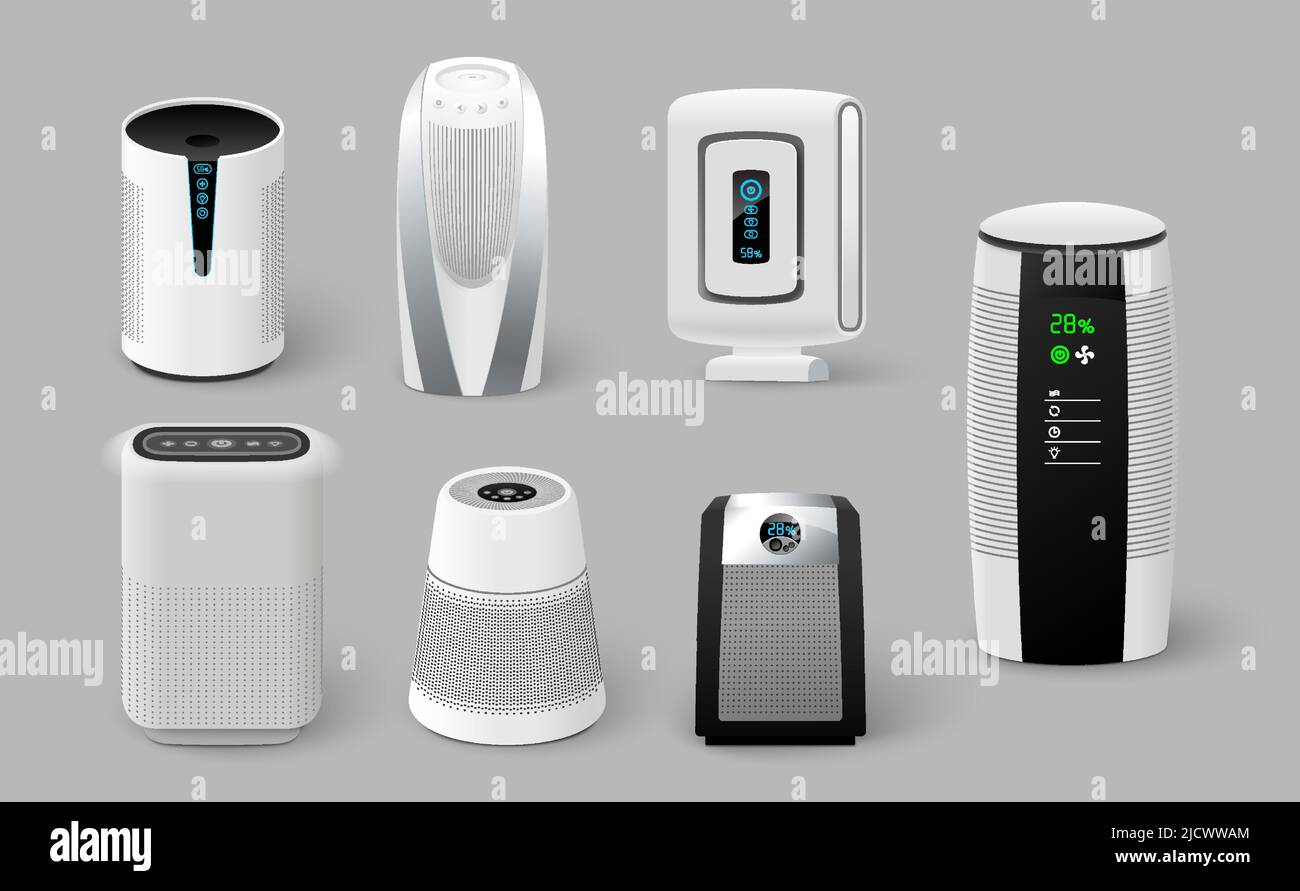 Air purifier and humidifier realistic vector set Stock Vector Image ...