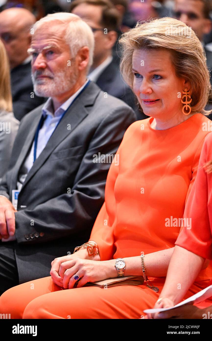 Brussels, Belgium. 16th June, 2022. Queen Mathilde of Belgium pictured ...