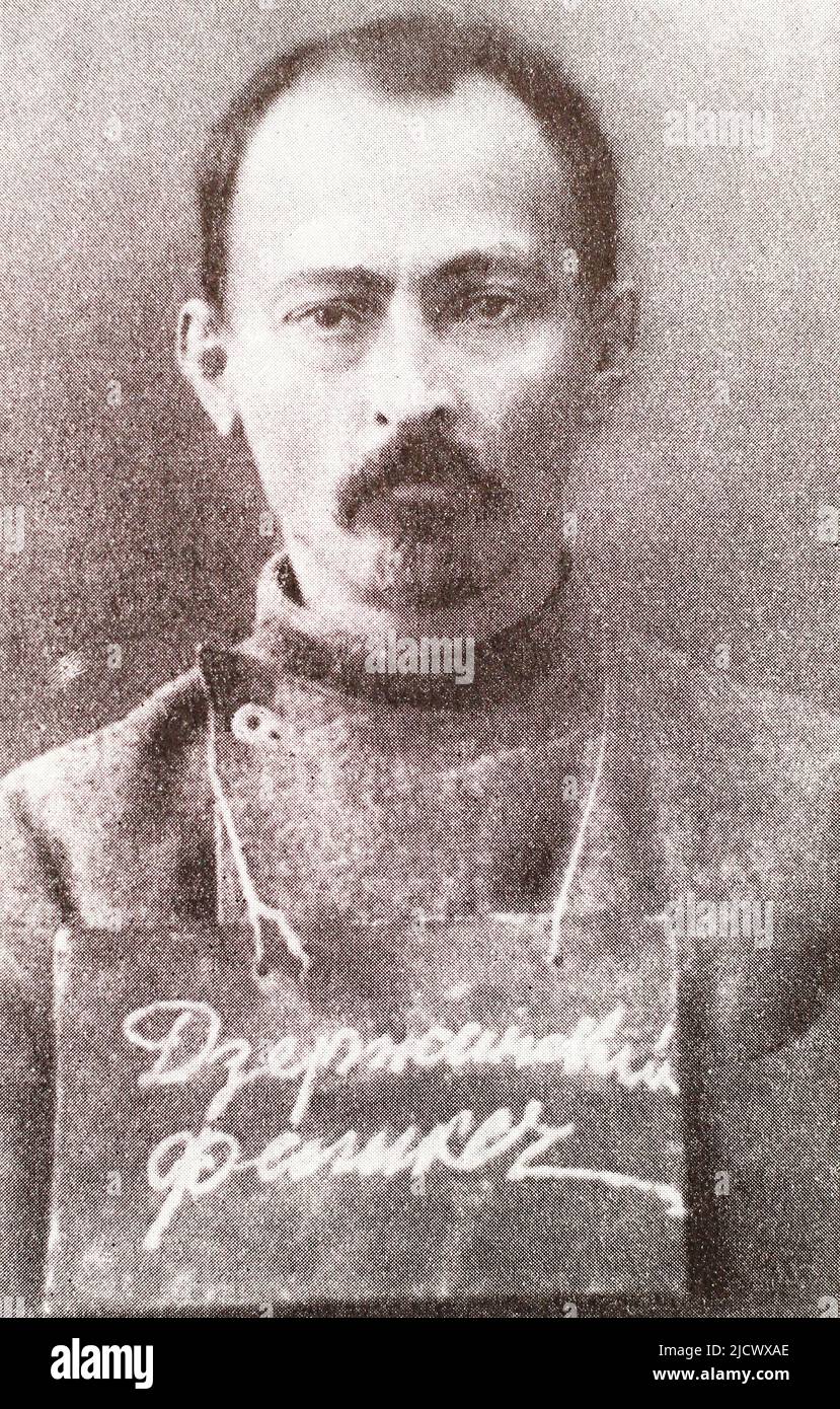 Felix Dzerzhinsky in prison. Photo taken in 1914 Stock Photo - Alamy