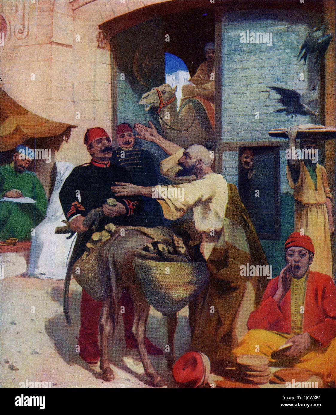 Illustration of athe Jaffa Gate of Jerusalem. The original caption ...