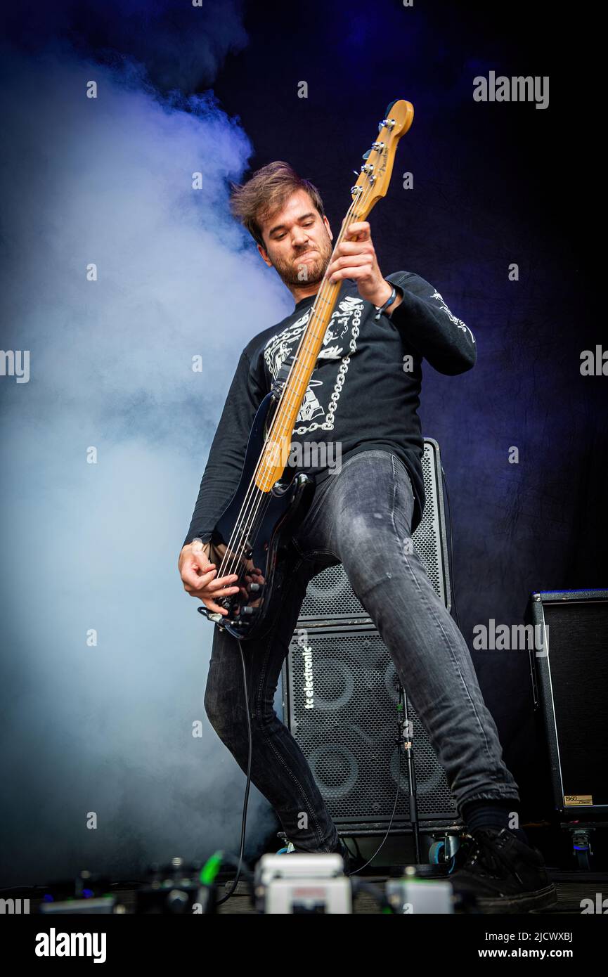 Copenhagen, Denmark. 15th June, 2022. The Danish metal band LLNN ...