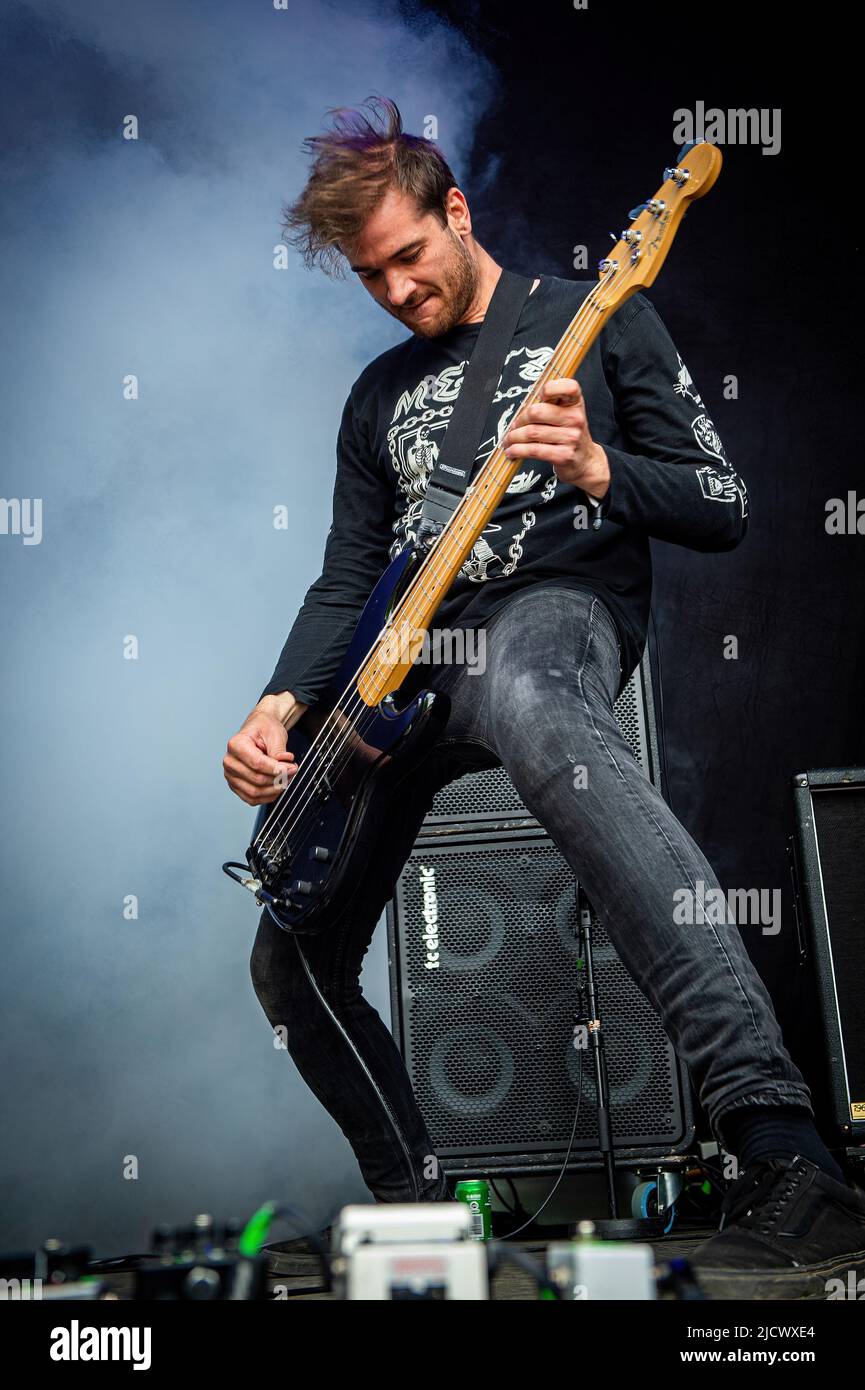 Copenhagen, Denmark. 15th June, 2022. The Danish metal band LLNN ...