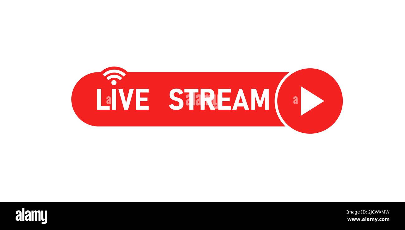 Live streaming icon button for broadcasting or online stream. Vector ...