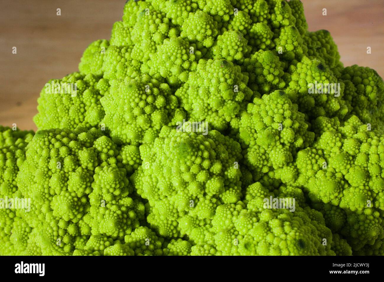 Romanesco broccoli , roman cauliflower, Brassica oleracea Stock Photo ...