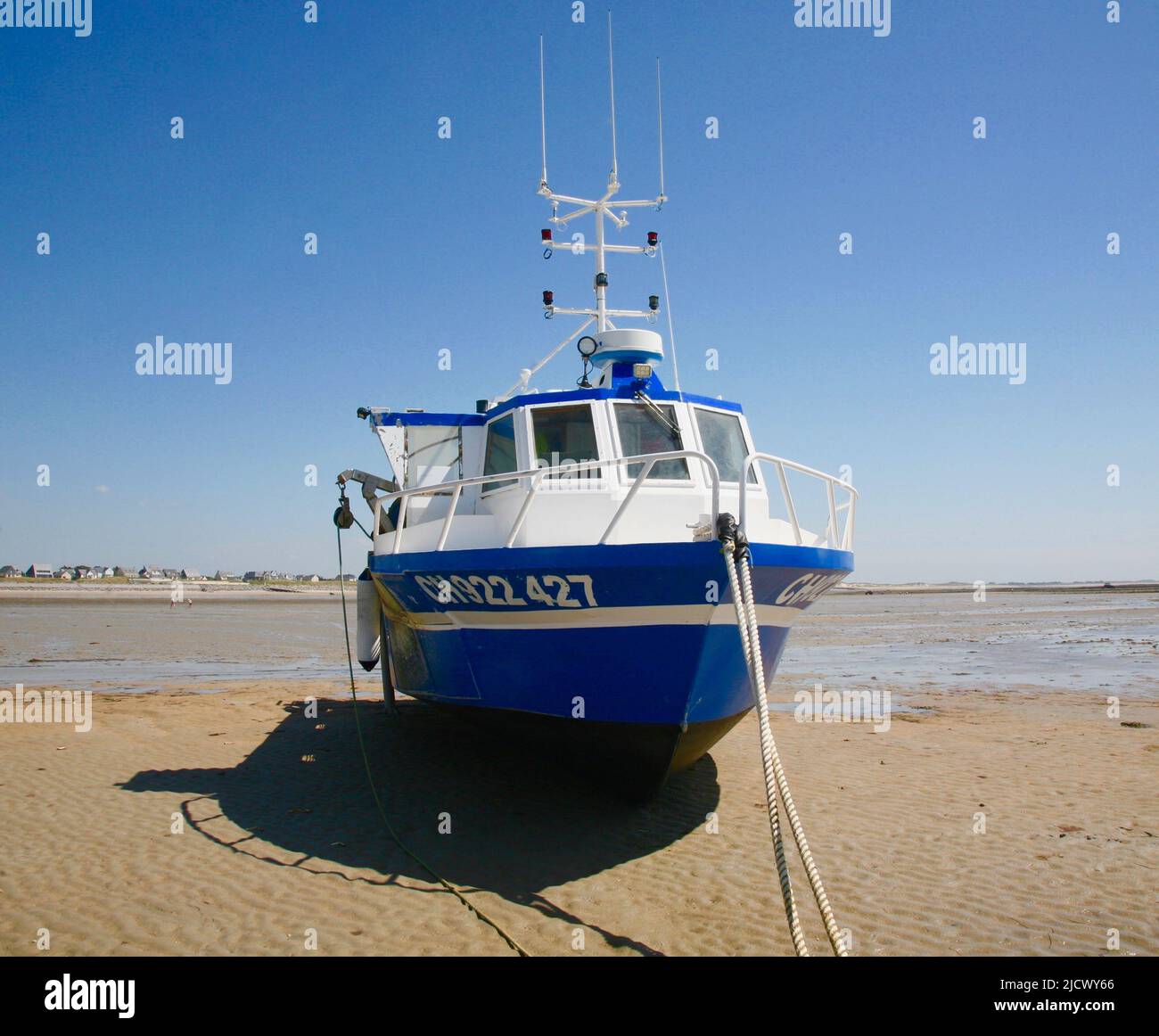 A fishing boat at Pirou Plage, Normandy, France, Europe Stock Photo - Alamy