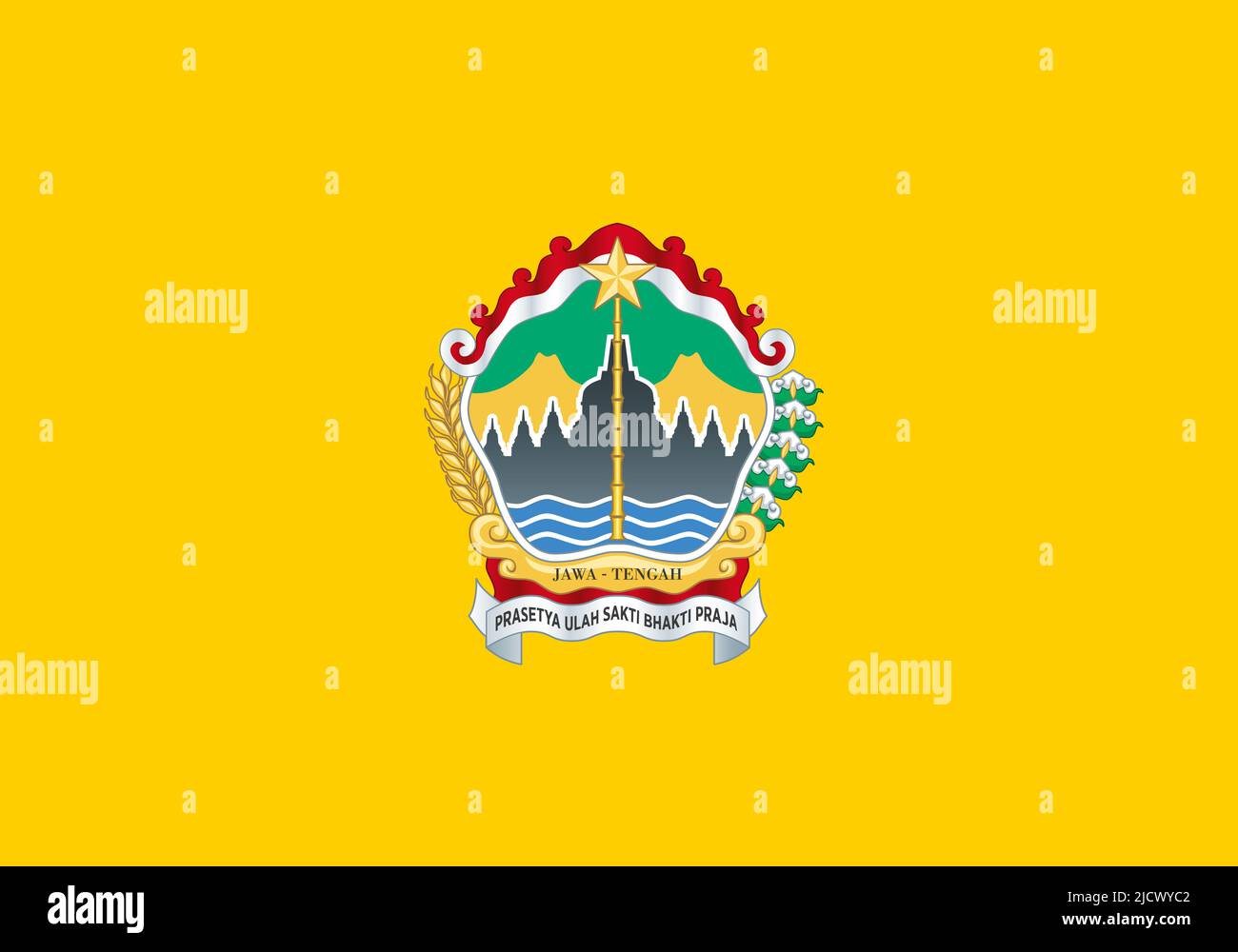 Top view of flag Central Java Indonesia. Indonesian travel and patriot ...