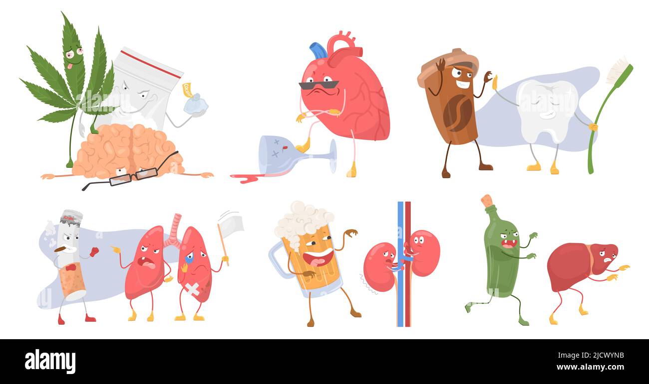 Bad habits and internal organs vector illustration Stock Vector Image ...