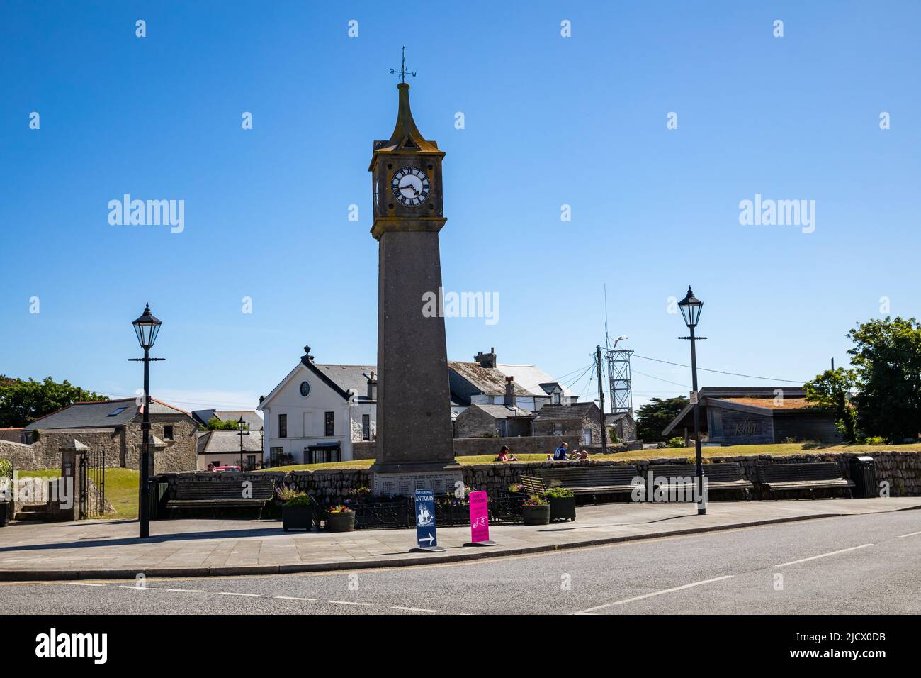 The town clock in St Just, Cornwall,uk Stock Photo - Alamy