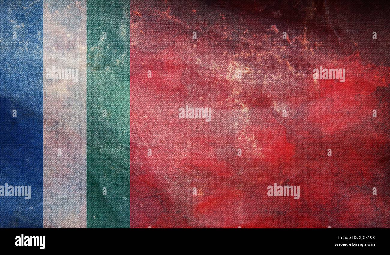 Top view of retro flag South Moluccas Indonesia with grunge texture ...