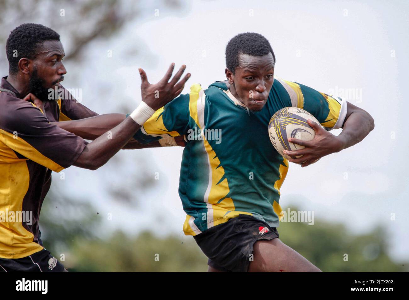 Kampala, Uganda. 15th June, 2022. James Mugisha (R) of Uganda's ...