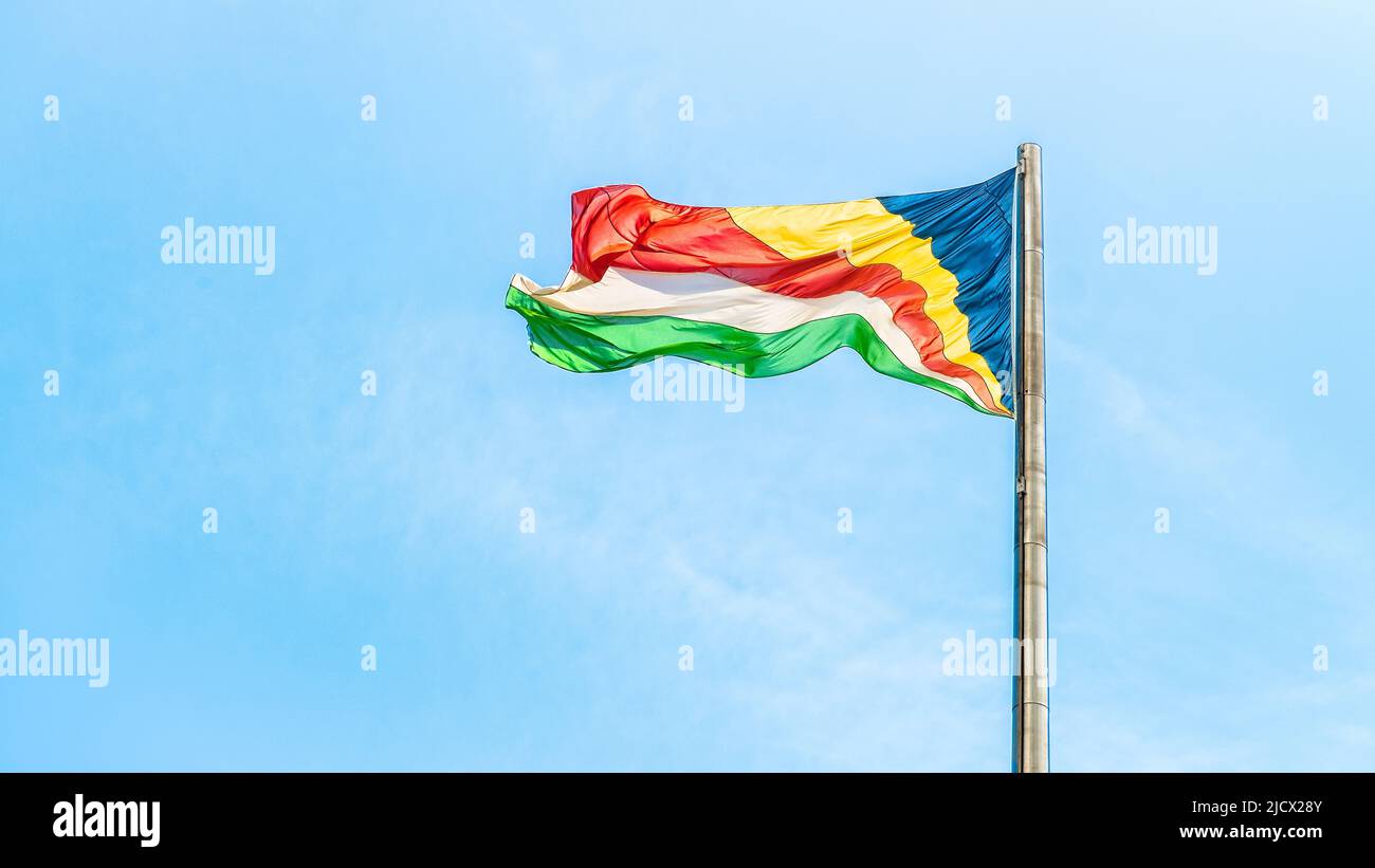 Waving flag of seychelles hi-res stock photography and images - Alamy