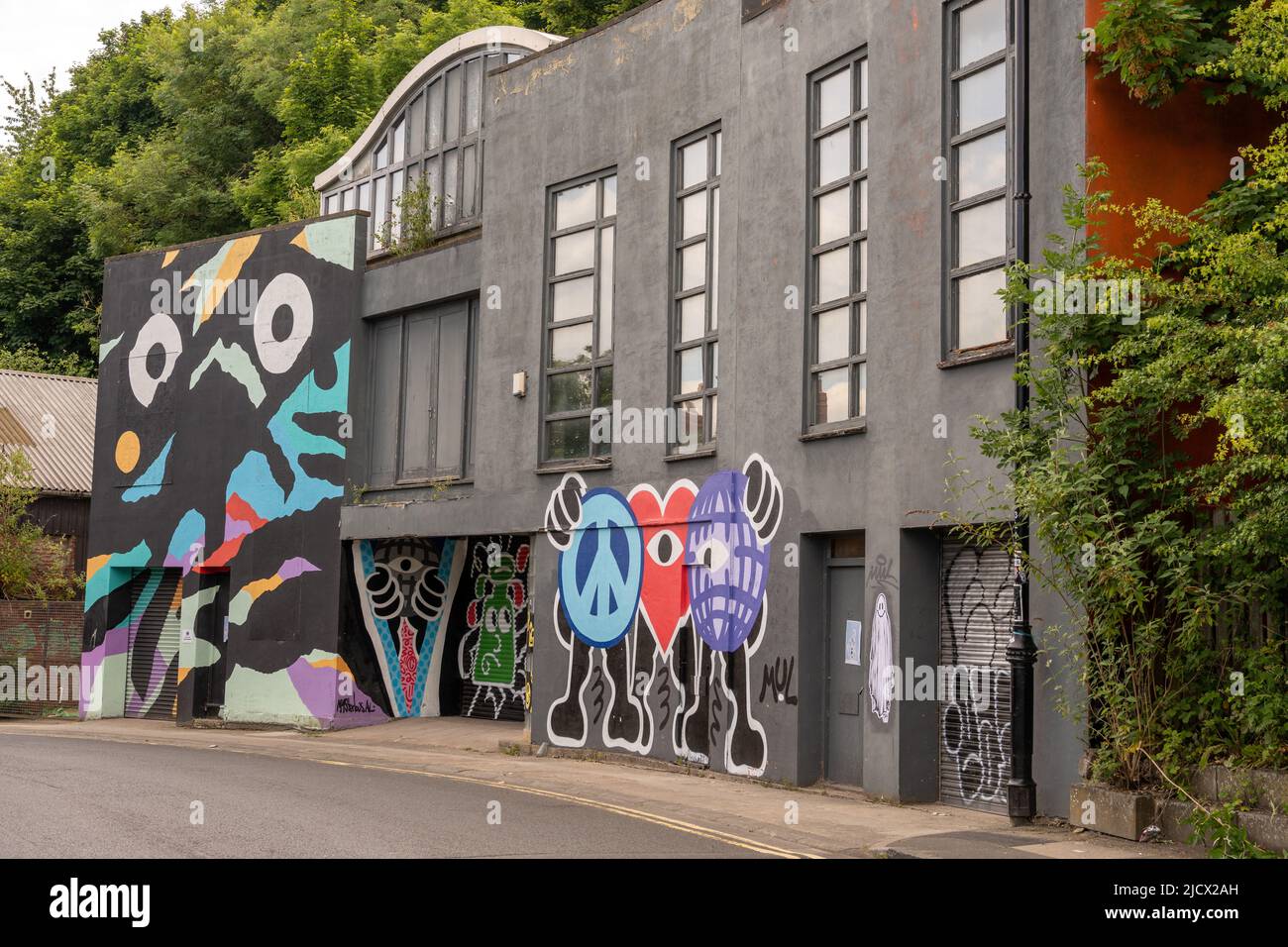 Building with artwork by Mul Draws and others in the Ouseburn cultural ...