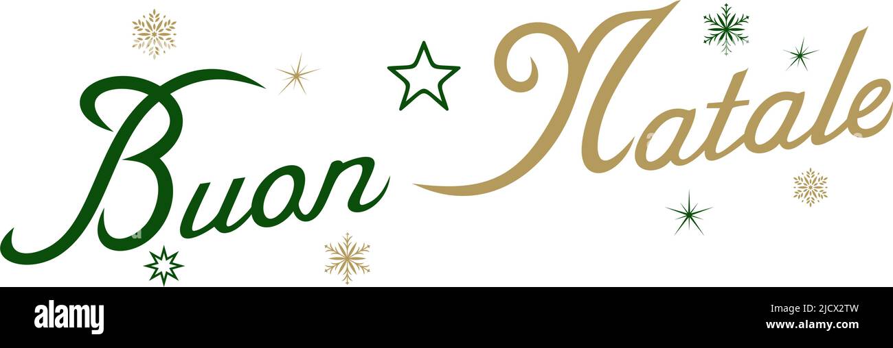 Buon Natale. Italian Christmas greetings as vector. White back ...