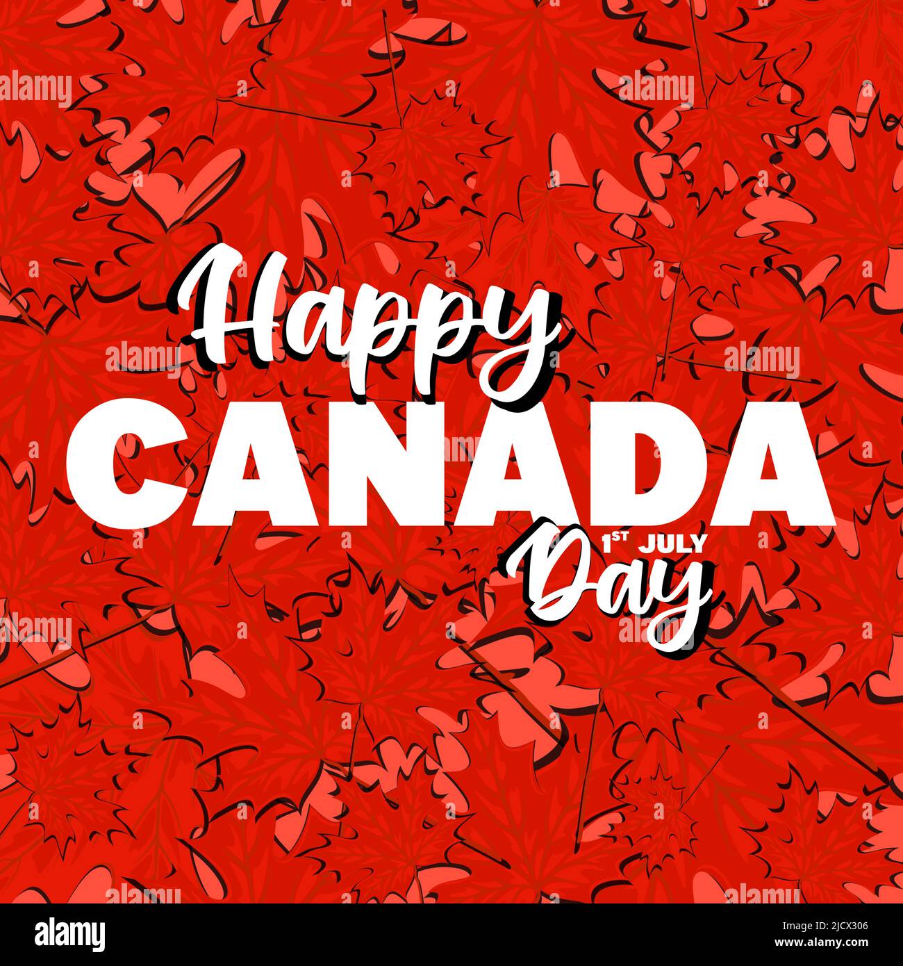 Happy Canada Day poster. Canadian flag vector illustration greeting ...