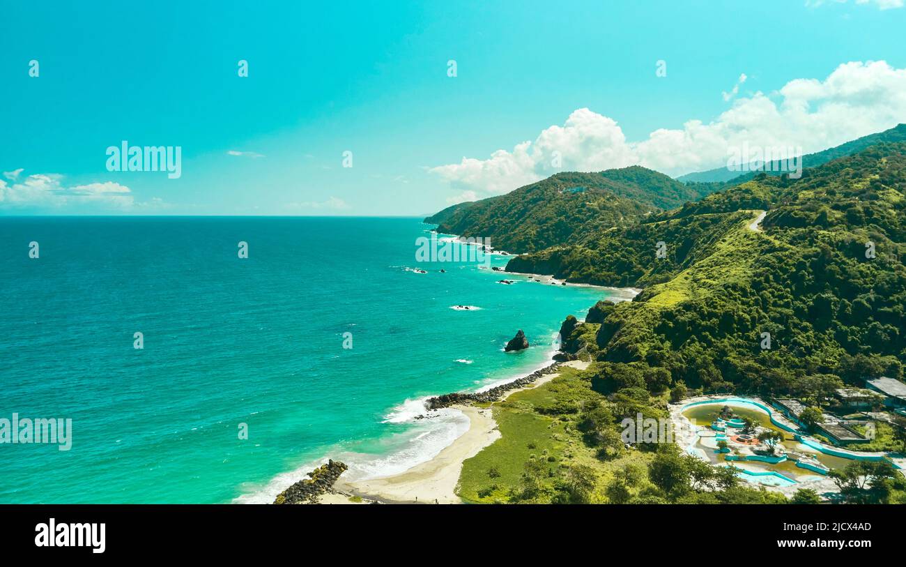 Panoramic aerial view of the old vacant city Los Caracas, La Guaira ...