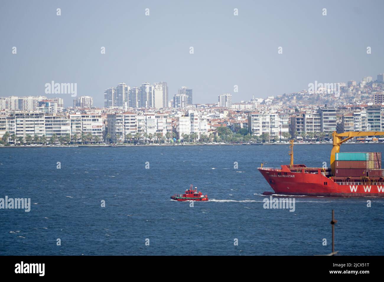22 July 2021 Izmir Turkey Bayraktar named vessel departured from izmir ...