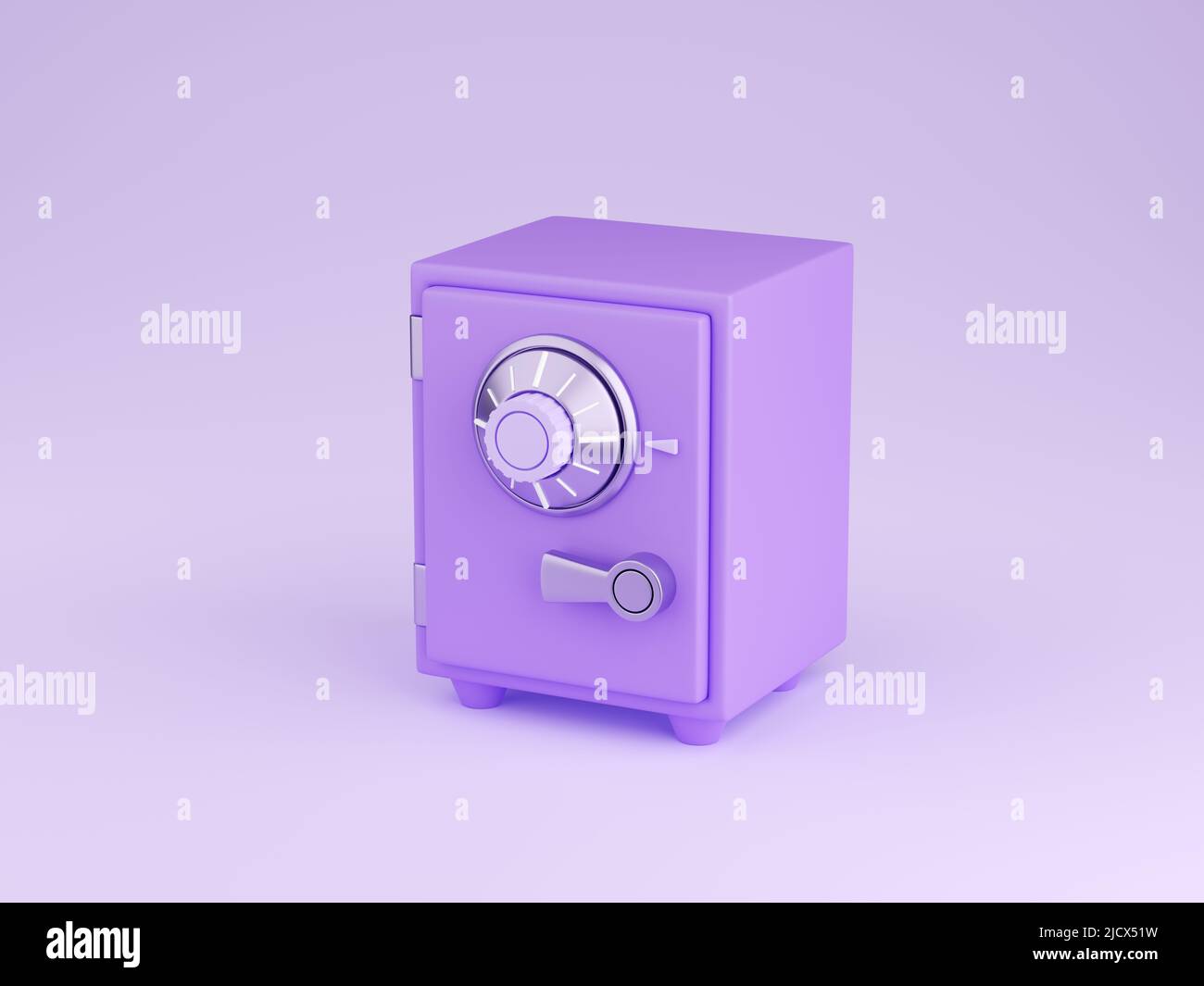 Safe box 3d render - illustration of closed cartoon purple strongbox ...