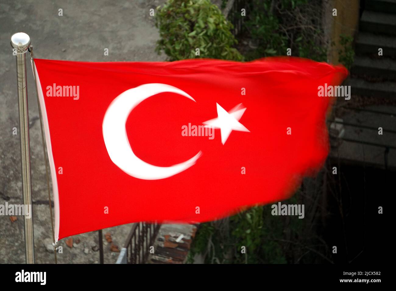 Waving turkish flag hi-res stock photography and images - Alamy
