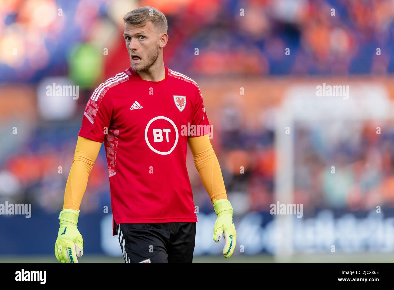 ROTTERDAM, NETHERLANDS - 14 JUNE 2022: Wales' goalkeeper Adam Davies ...
