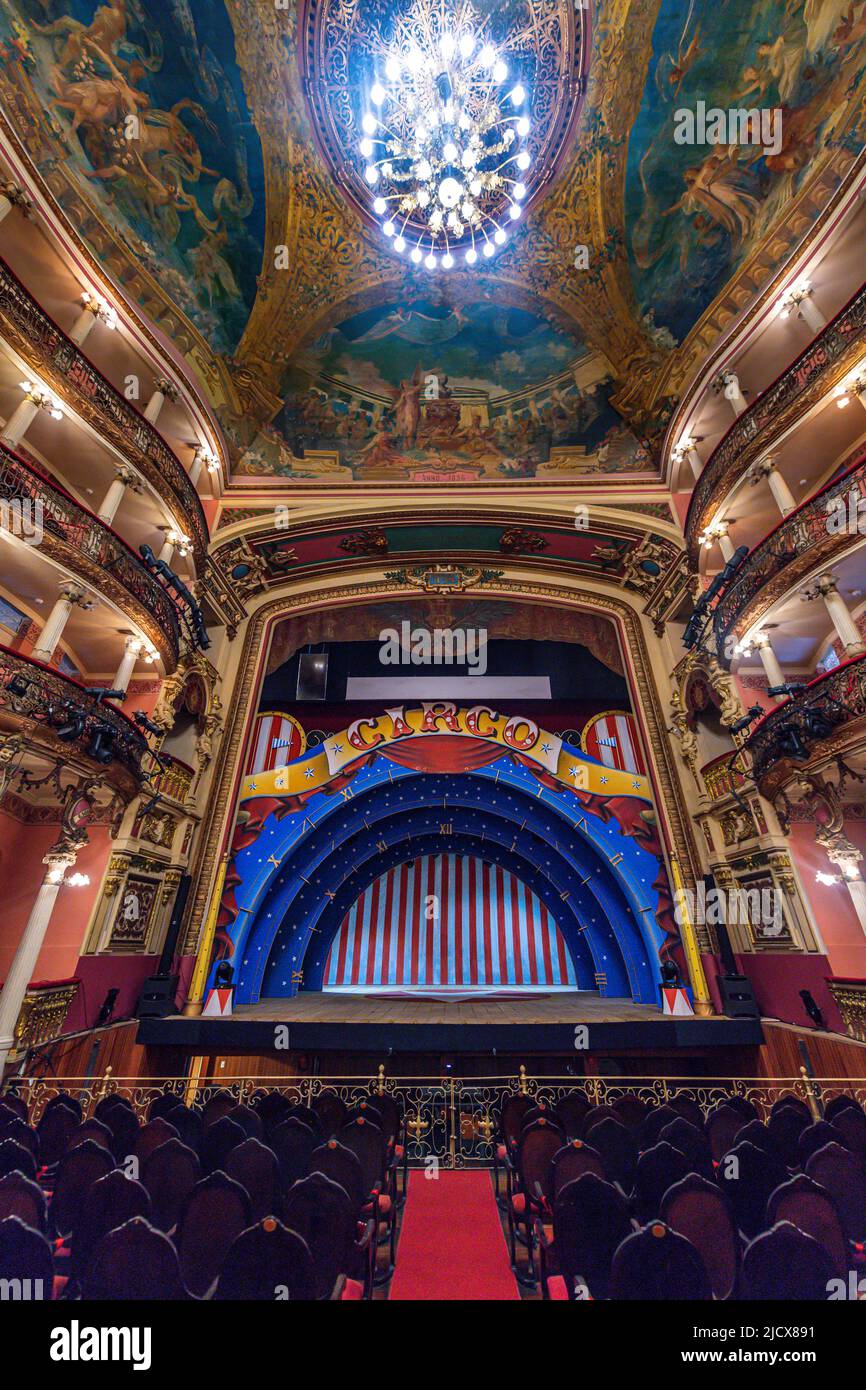 Beautiful interior of the Amazon Theatre, Manaus, Amazonas state ...