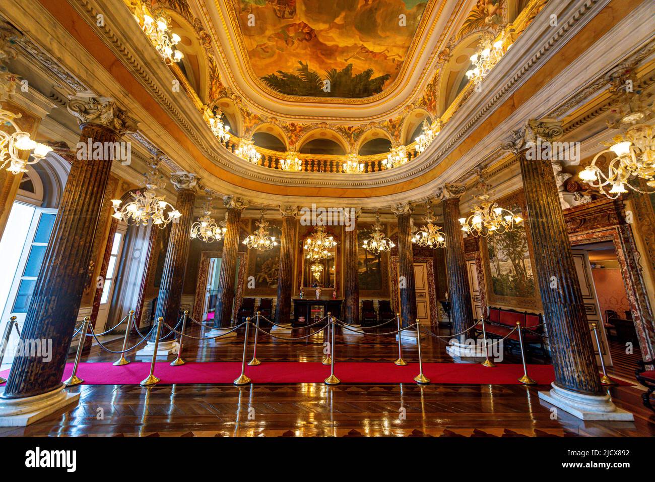 Beautiful interior of the Amazon Theatre, Manaus, Amazonas state ...