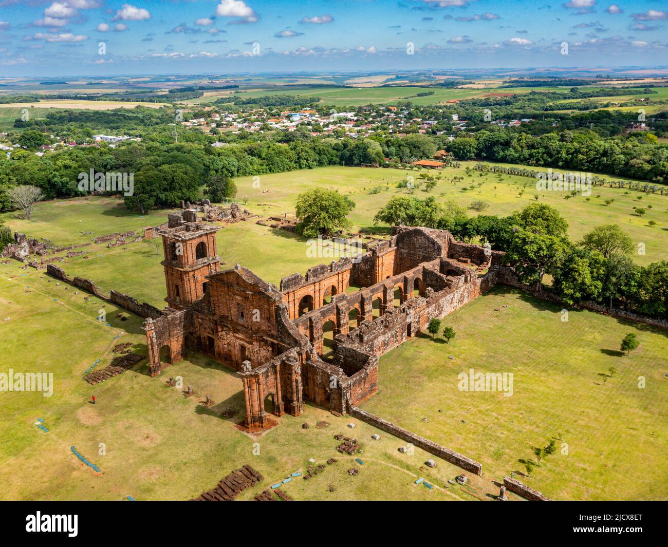 Aerial of the Ruins of Sao Miguel das Missoes, UNESCO World Heritage ...