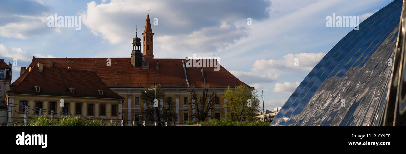 View of Nawa arch on urban street in Wroclaw, banner Stock Photo - Alamy