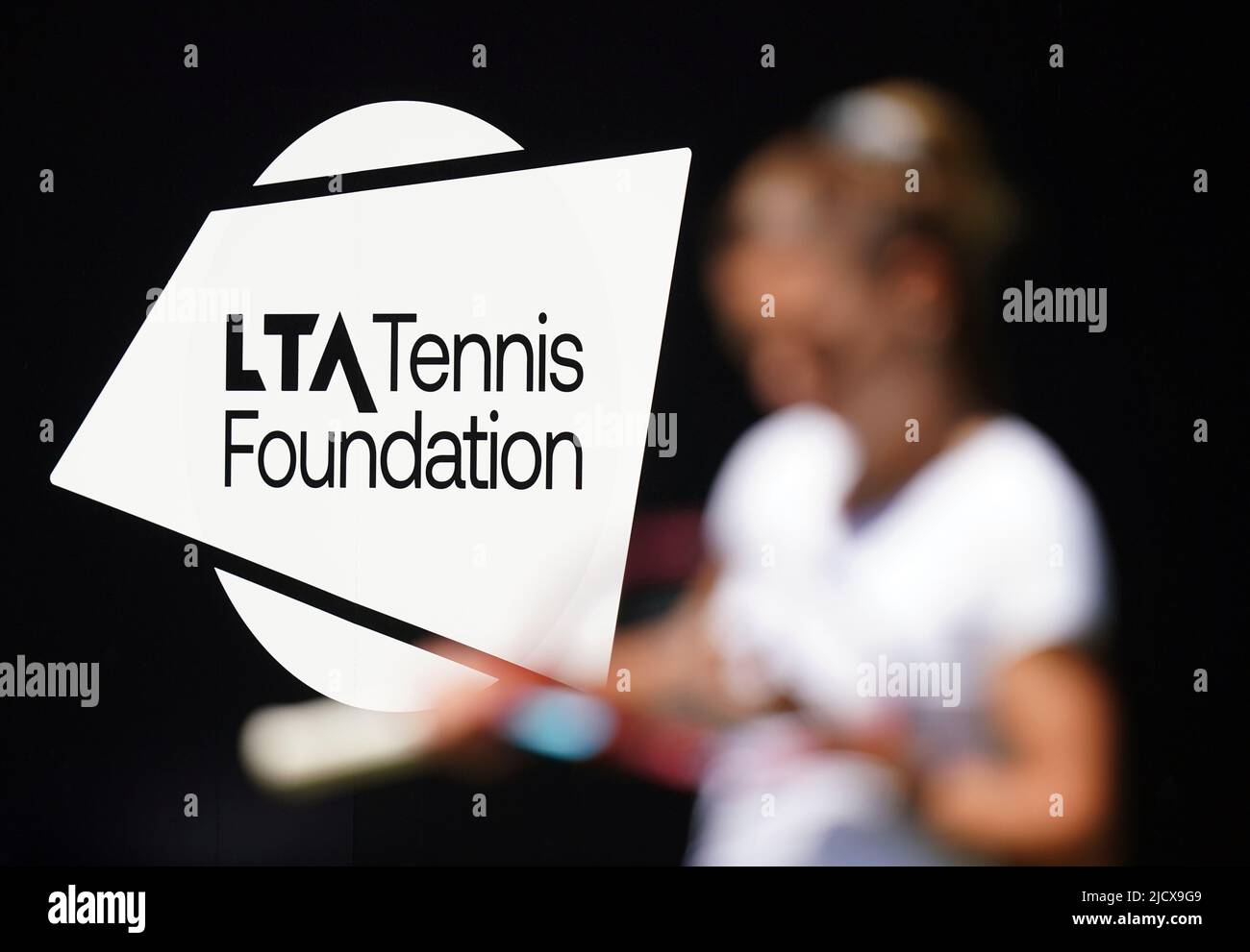 LTA signage as Camila Giorgi takes on Lauren Davis on day six of the ...