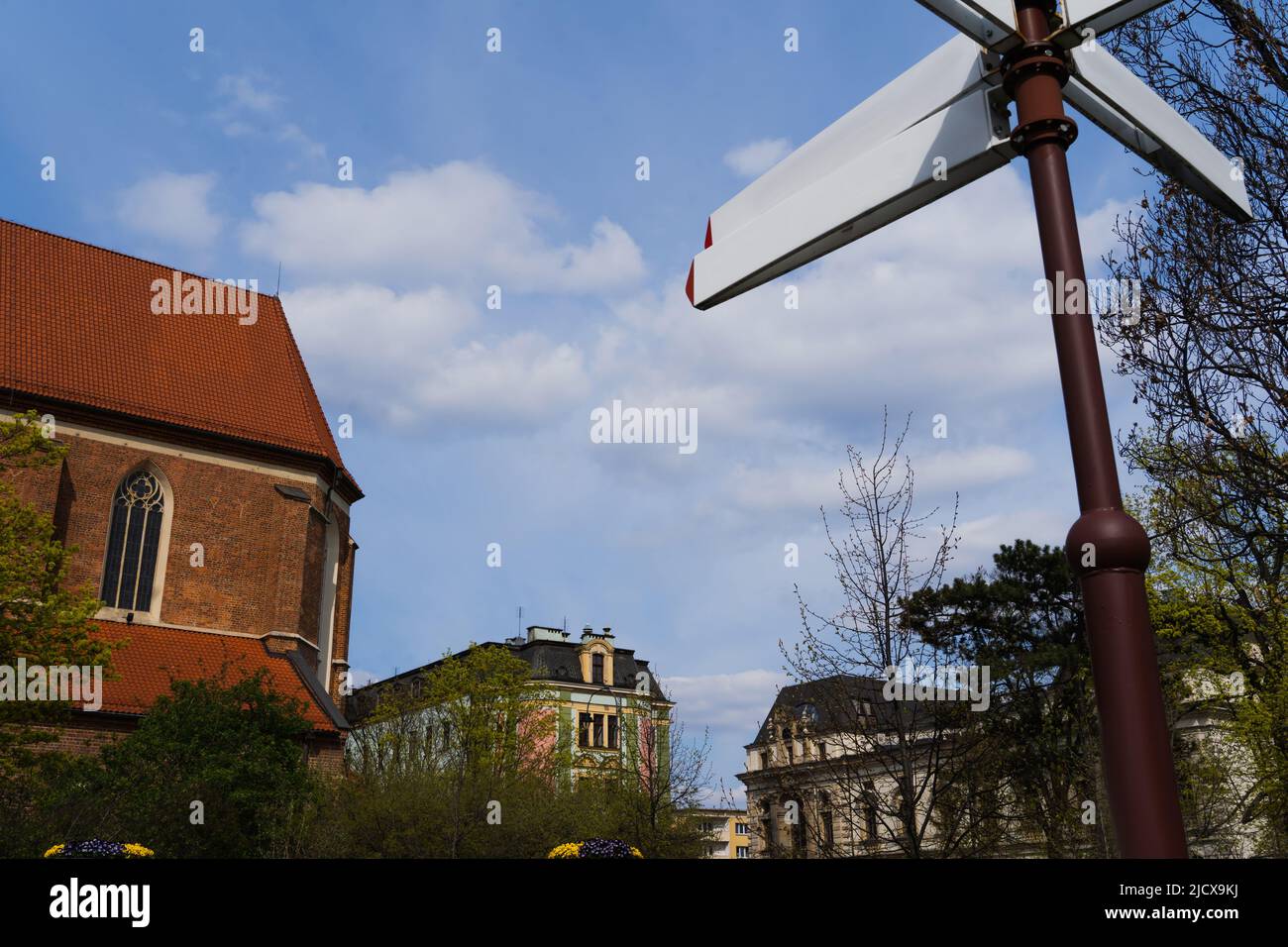 Signboards on urban street in Wroclaw Stock Photo - Alamy