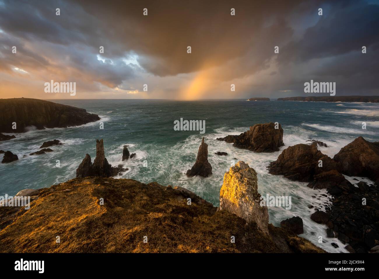 The Mangersta sea stacks on the Isle of Lewis, Outer Hebrides, Scotland ...