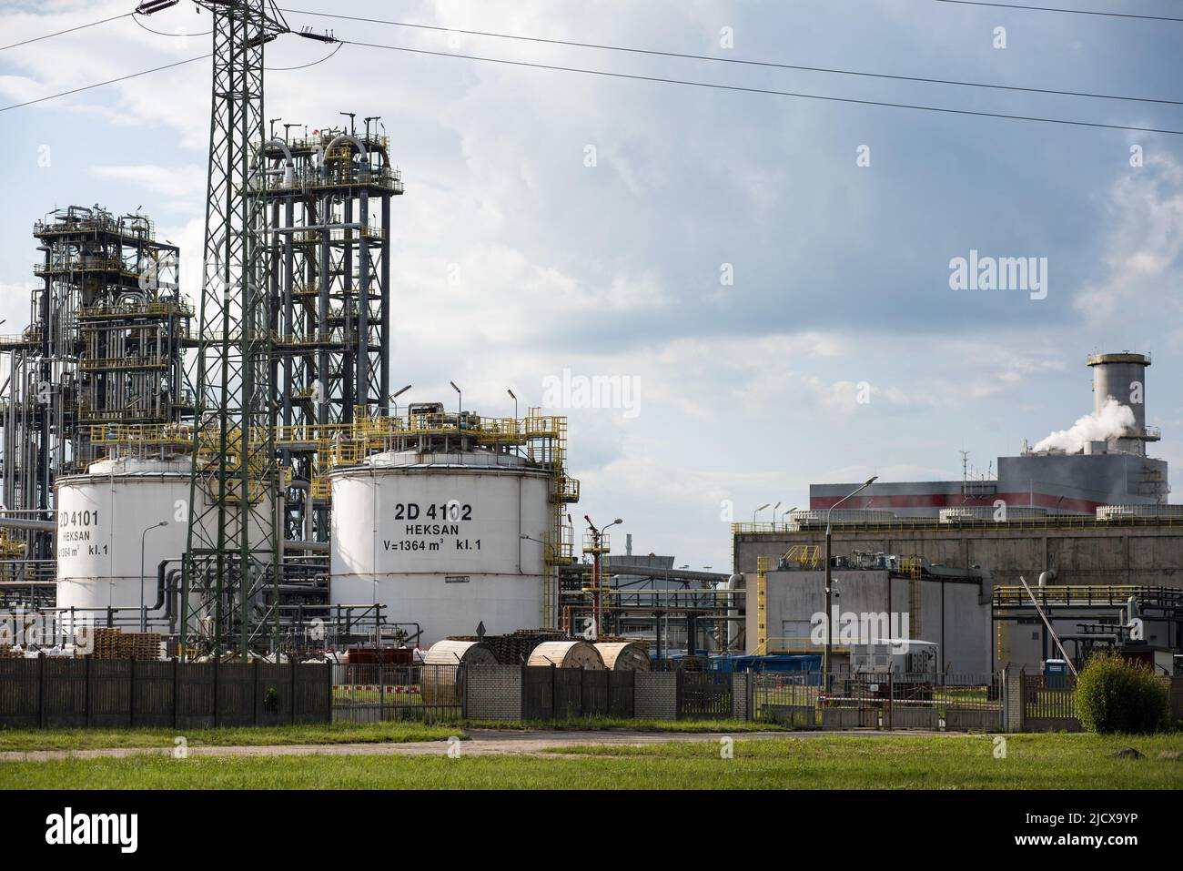 Plock, Poland - 15 Jun 2022, Installations and pipes are seen at the ...