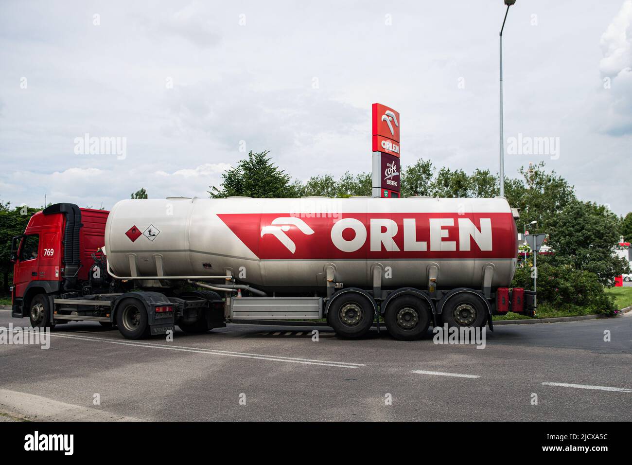 Plock, Poland - 15 Jun 2022, A tank truck is leaving the Polish Oil ...