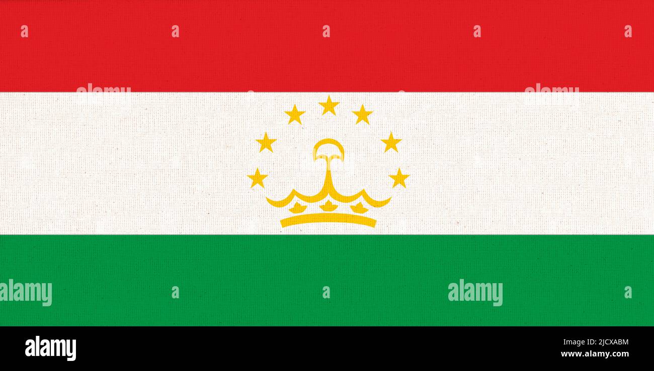Tajikistan national fabric flag textile background. Symbol of ...