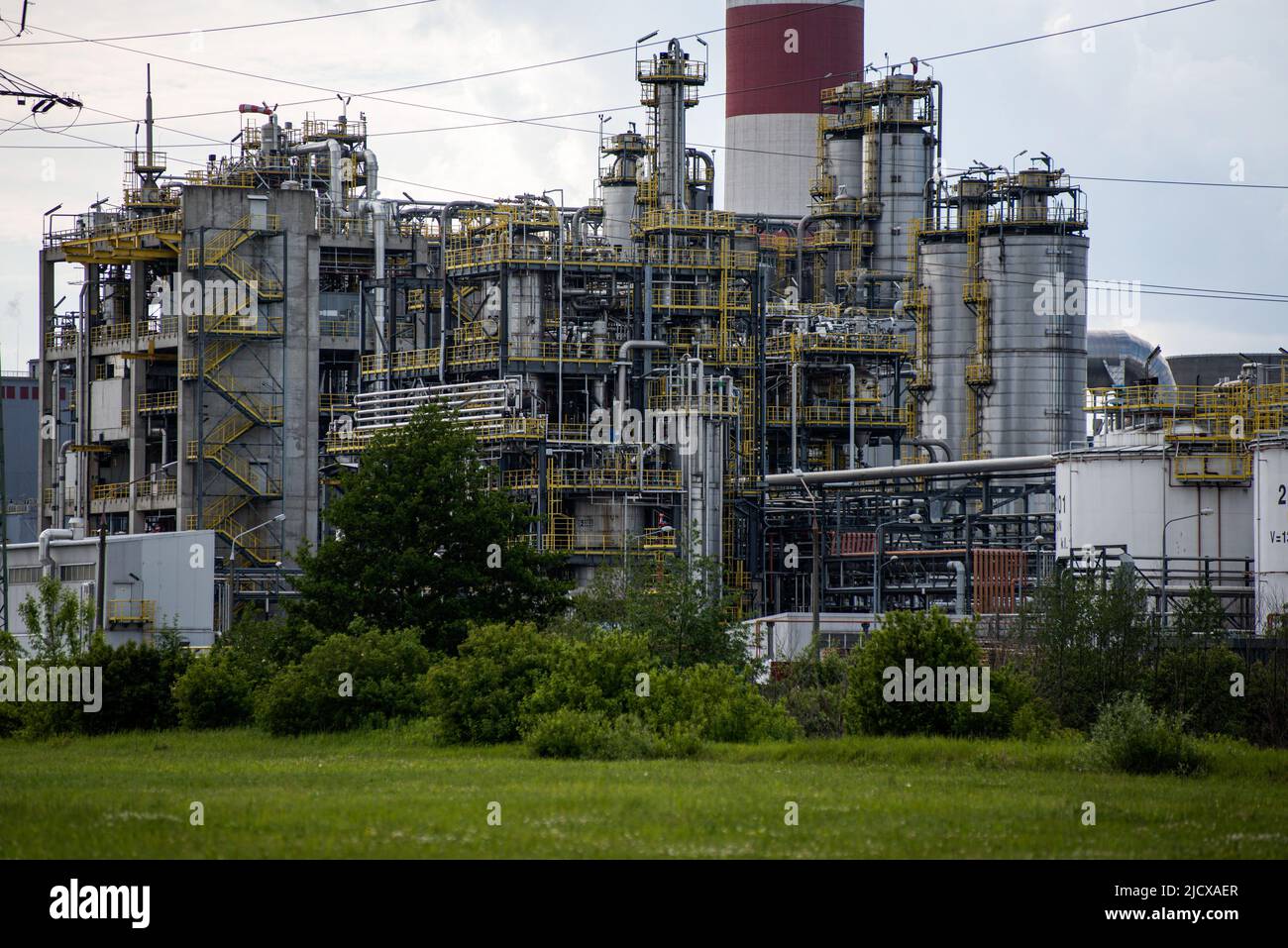 Plock, Poland - 15 Jun 2022, Installations and pipes are seen at the ...
