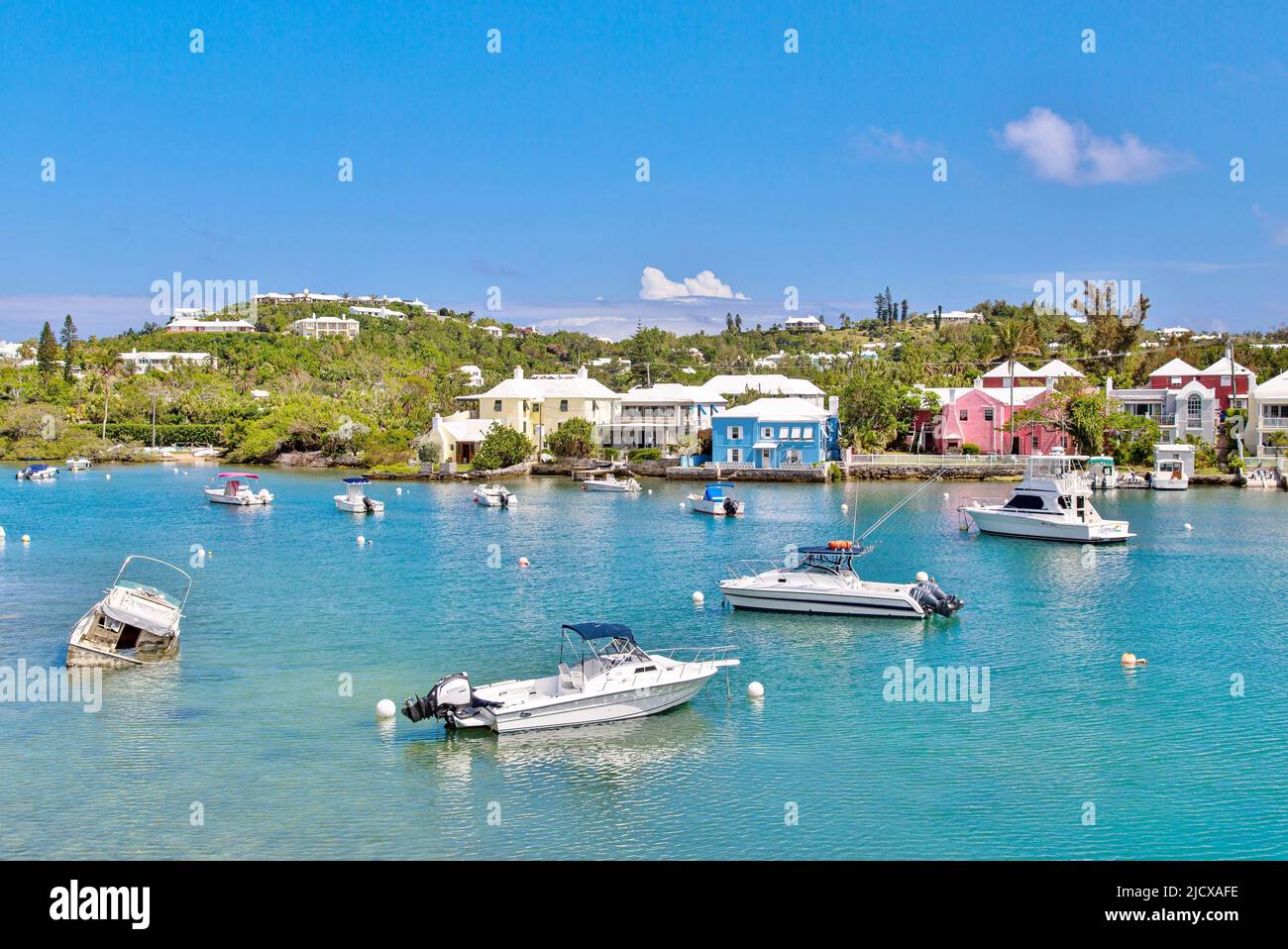 Hamilton Harbour, Hamilton, Bermuda, Atlantic, Central America Stock ...