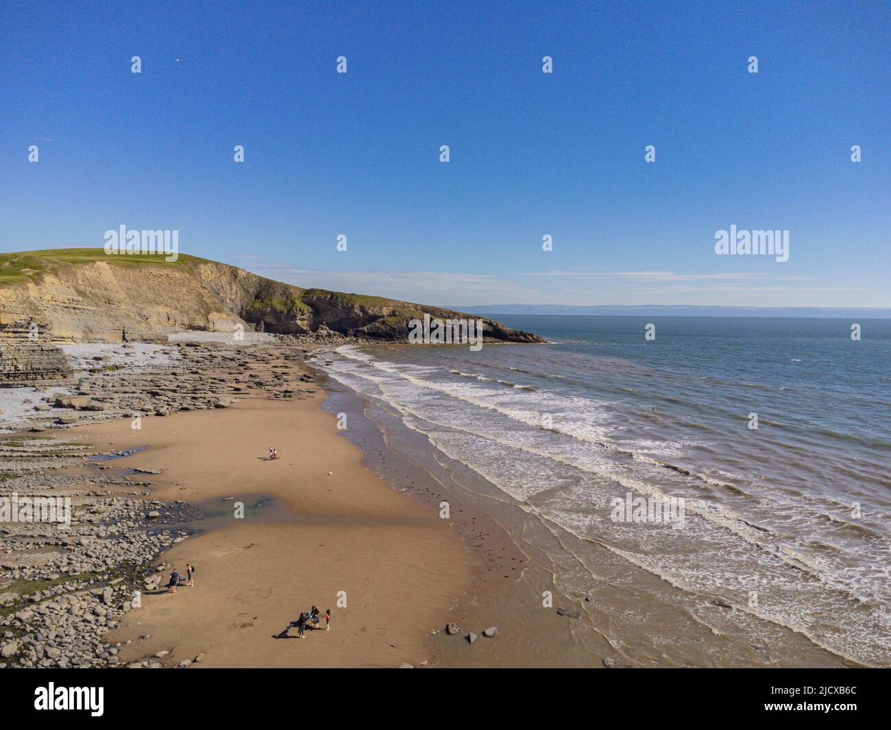 Aerial Views of Dunraven Bay, Southerndown, Vale of Glamorgan, Wales ...
