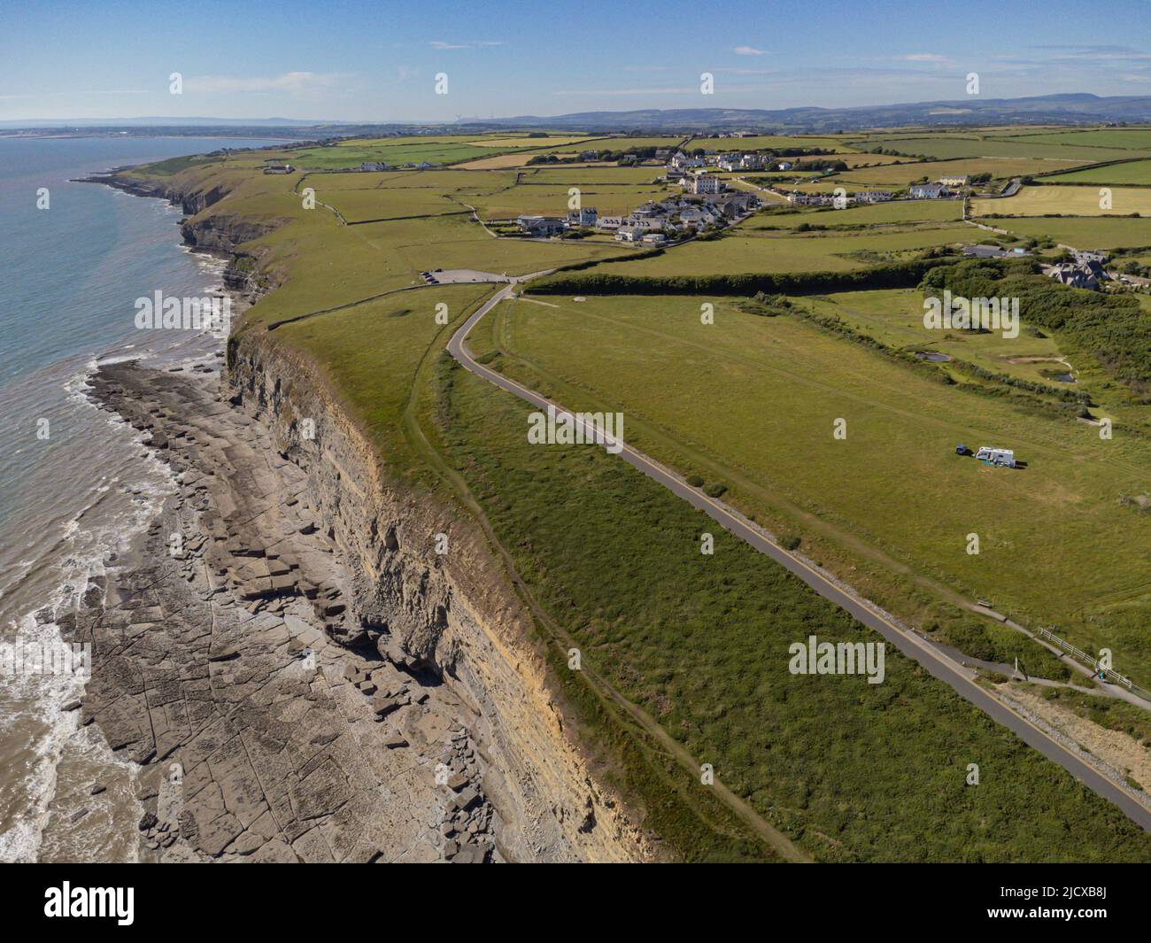 Aerial Views of Dunraven Bay, Southerndown, Vale of Glamorgan, Wales ...