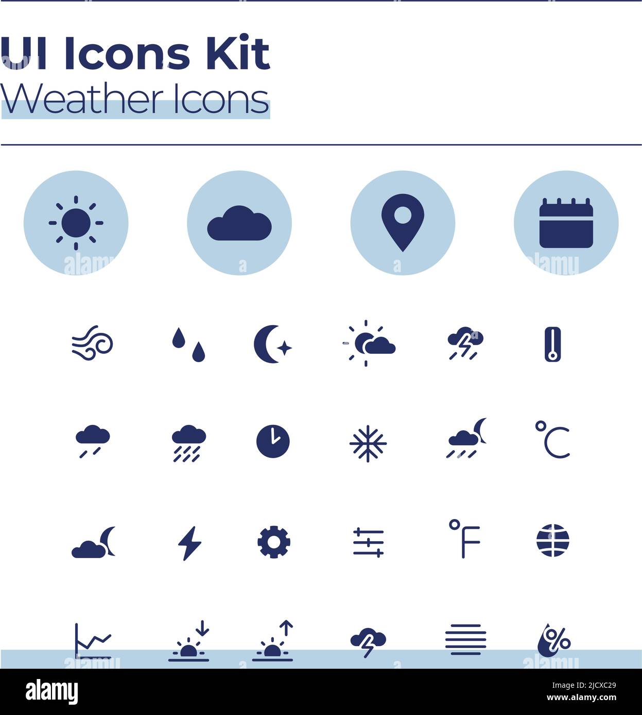 Weather UI icons kit Stock Vector Image & Art - Alamy