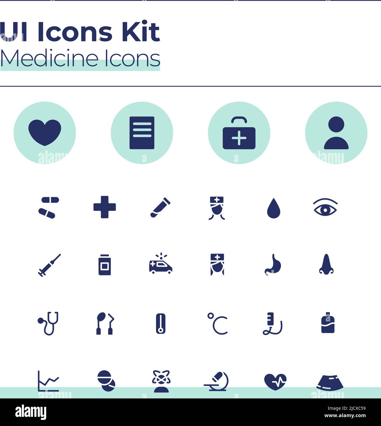Medicine UI icons kit Stock Vector Image & Art - Alamy