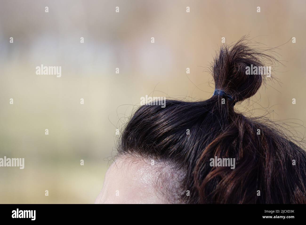 Top knob on the Woman head close up view Stock Photo - Alamy