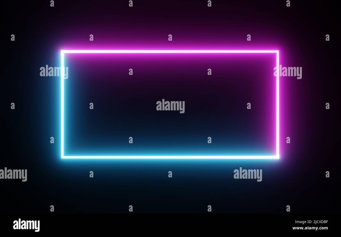 Square rectangle picture frame with two tone neon color motion graphic ...