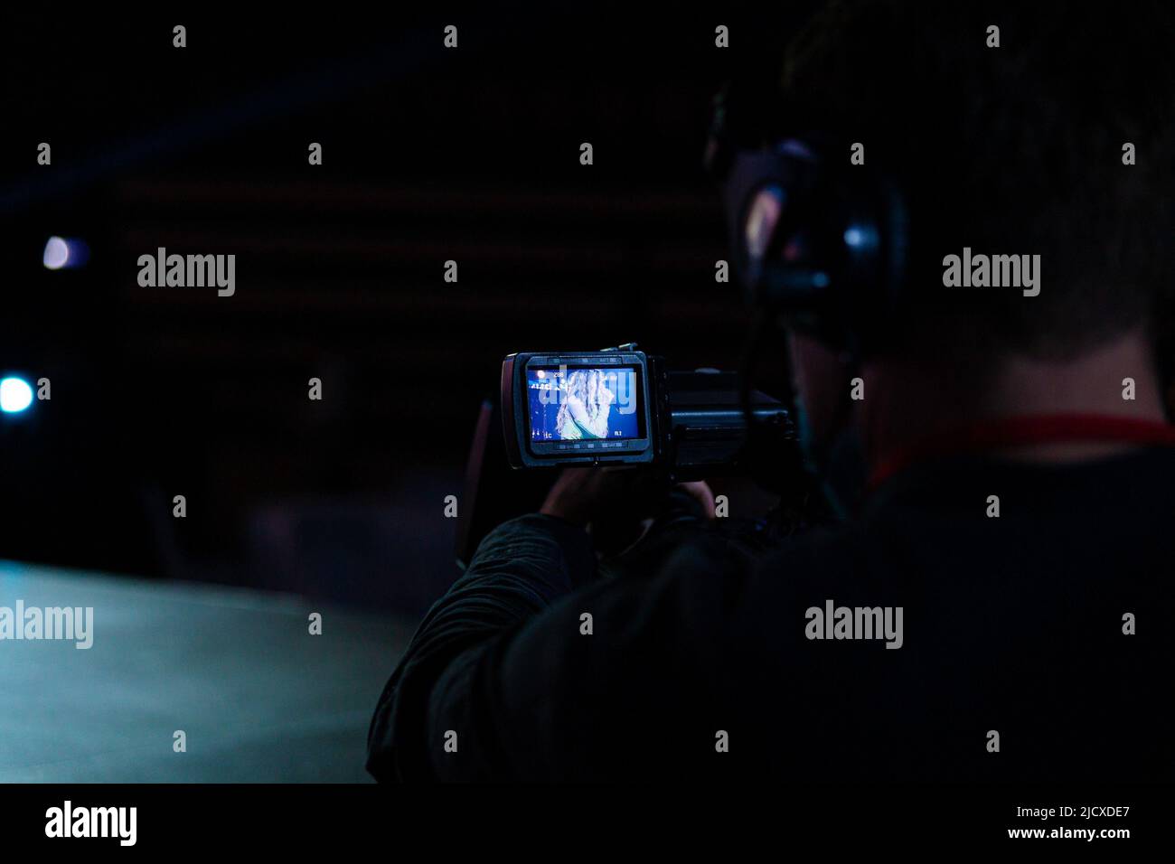 Close-up on the operator's screen during performance Stock Photo - Alamy