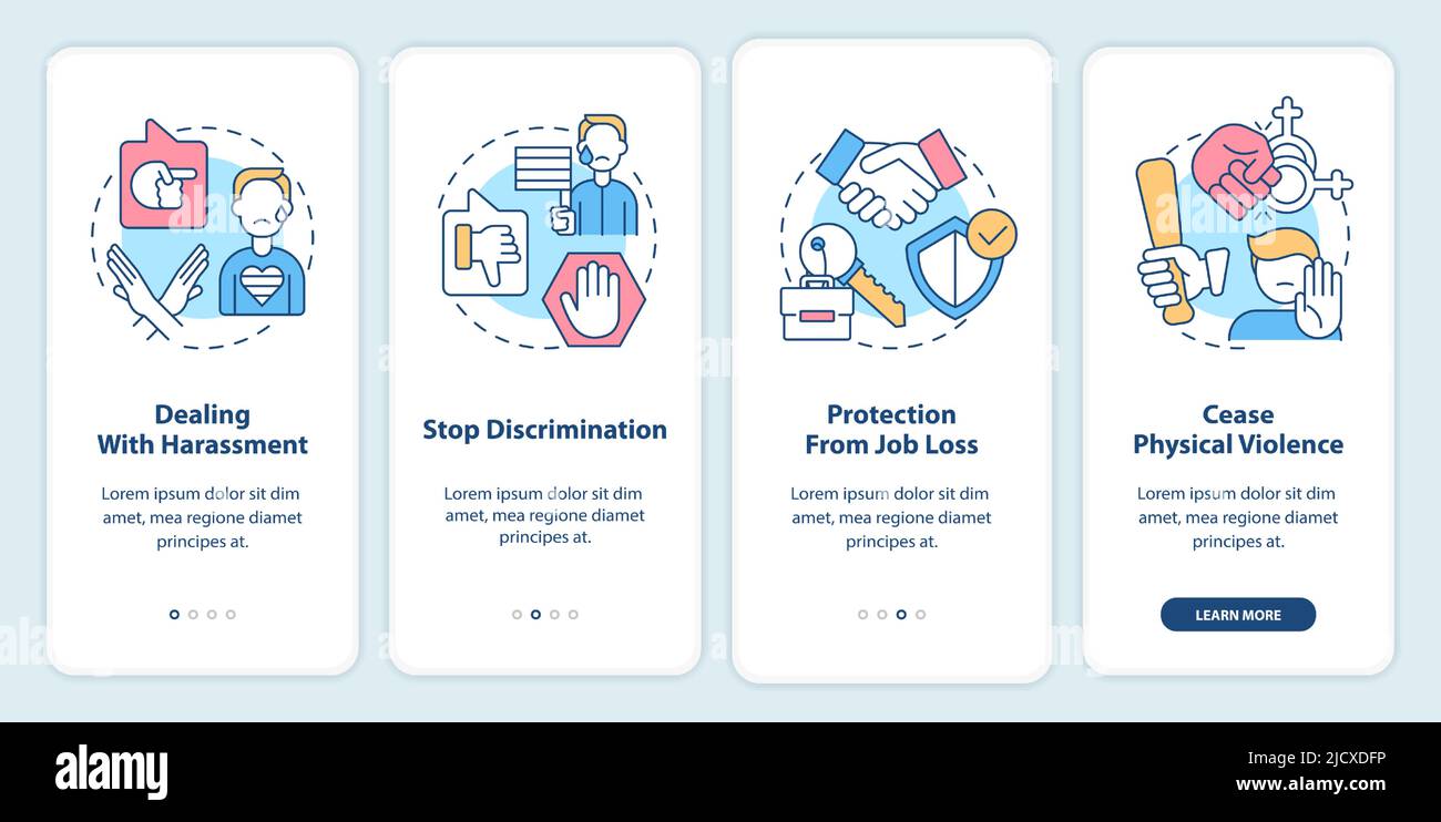 Dealing with lgbt issues onboarding mobile app screen Stock Vector ...