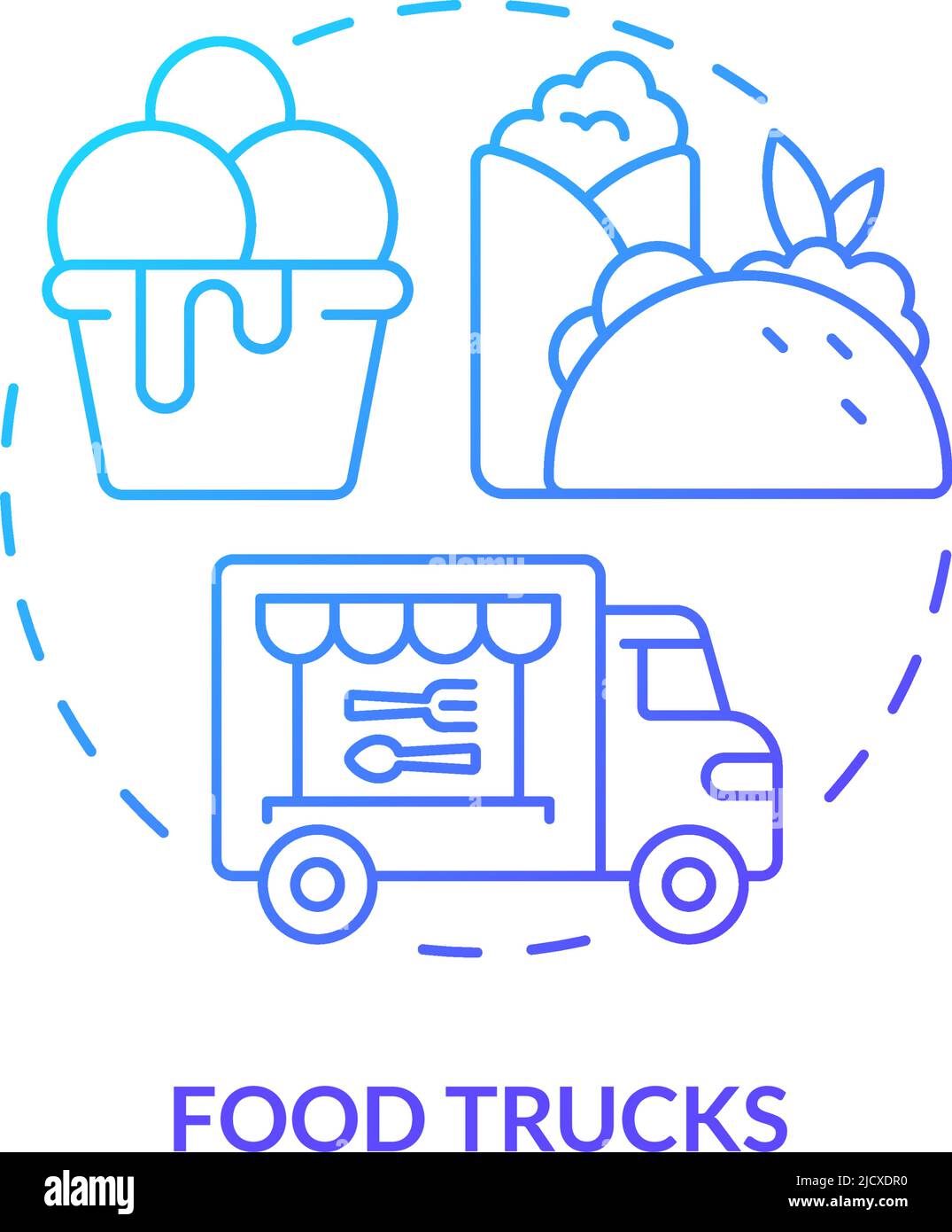 Food trucks blue gradient concept icon Stock Vector Image & Art - Alamy