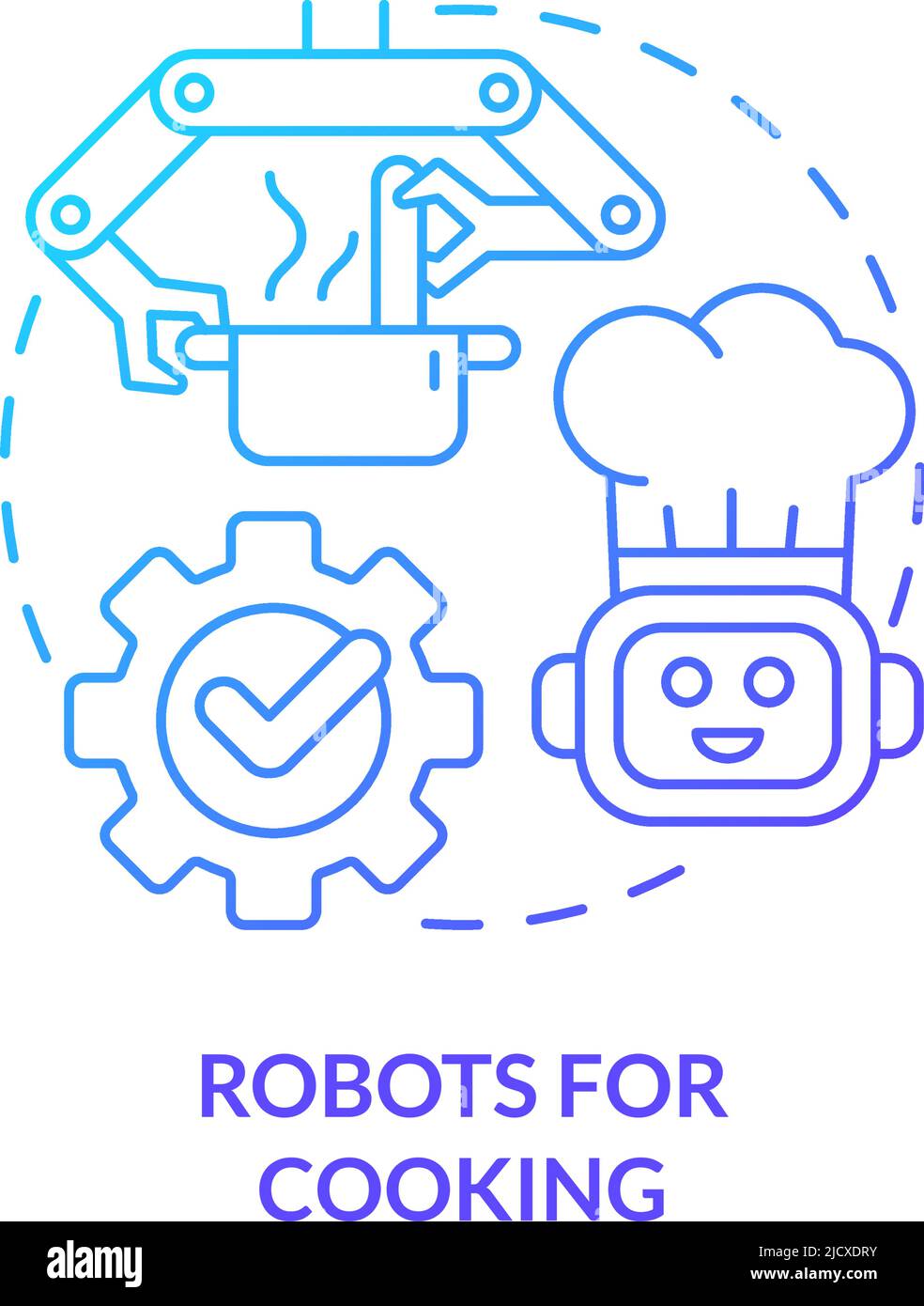 Robots for cooking blue gradient concept icon Stock Vector Image & Art ...