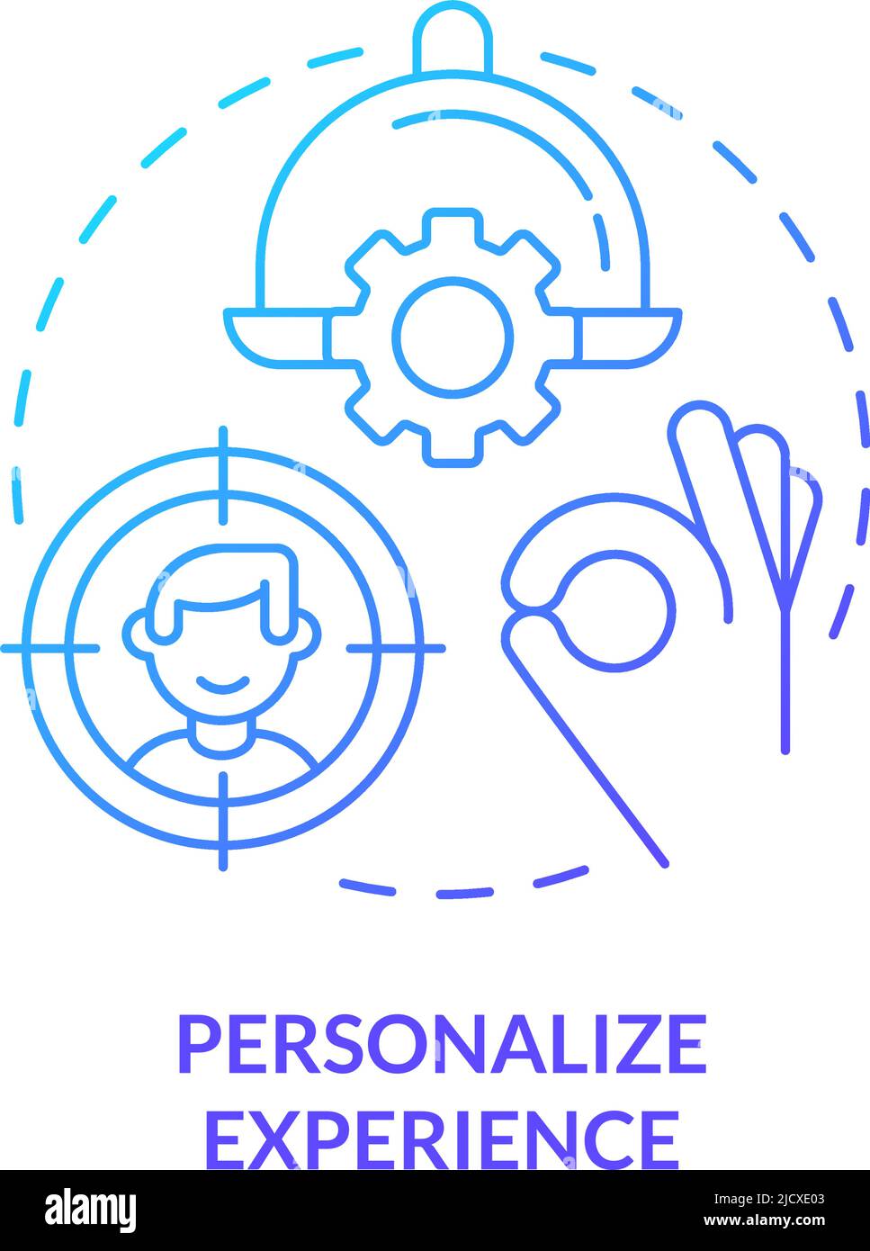 Personalize experience blue gradient concept icon Stock Vector Image ...