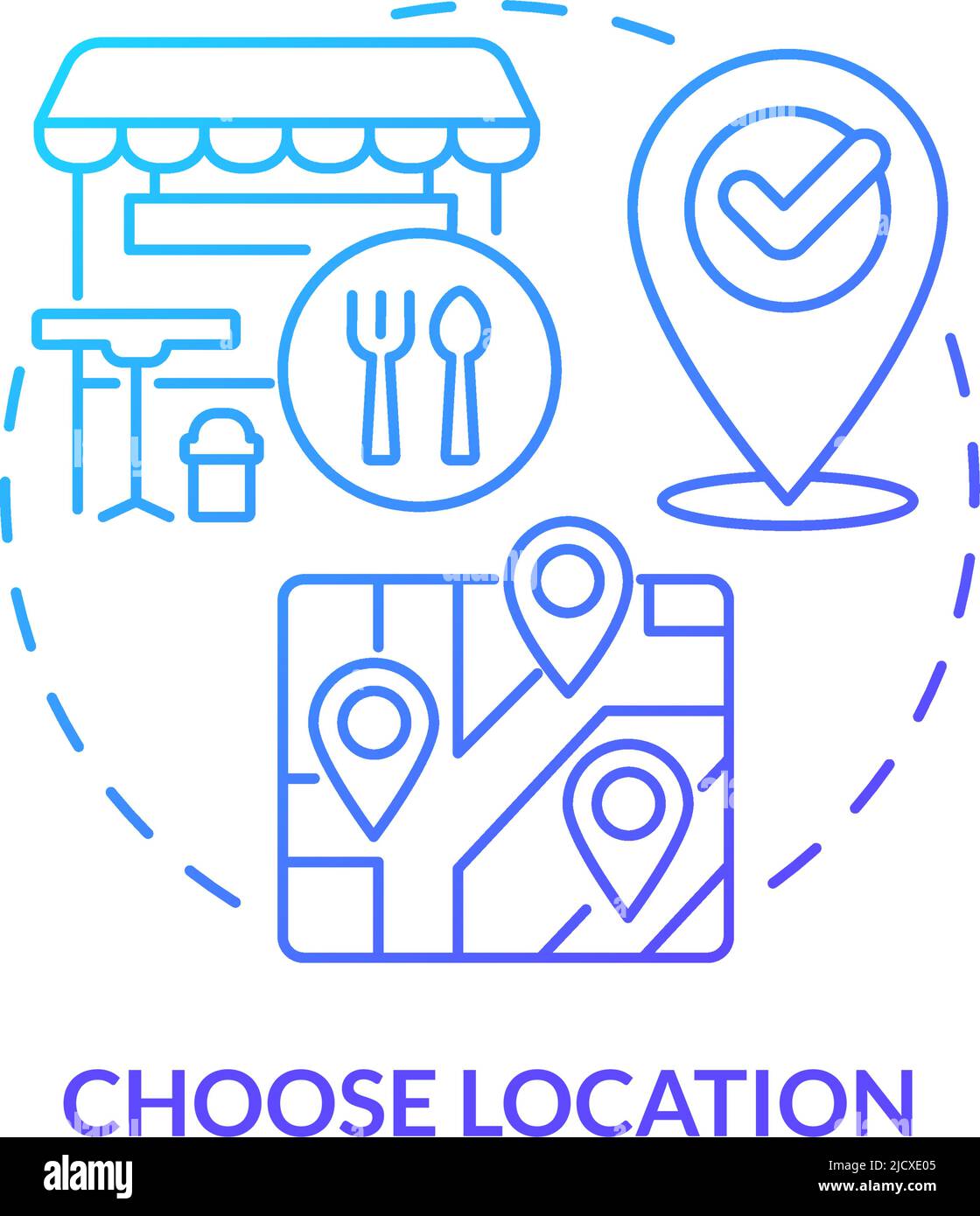 Choose location blue gradient concept icon Stock Vector Image & Art - Alamy