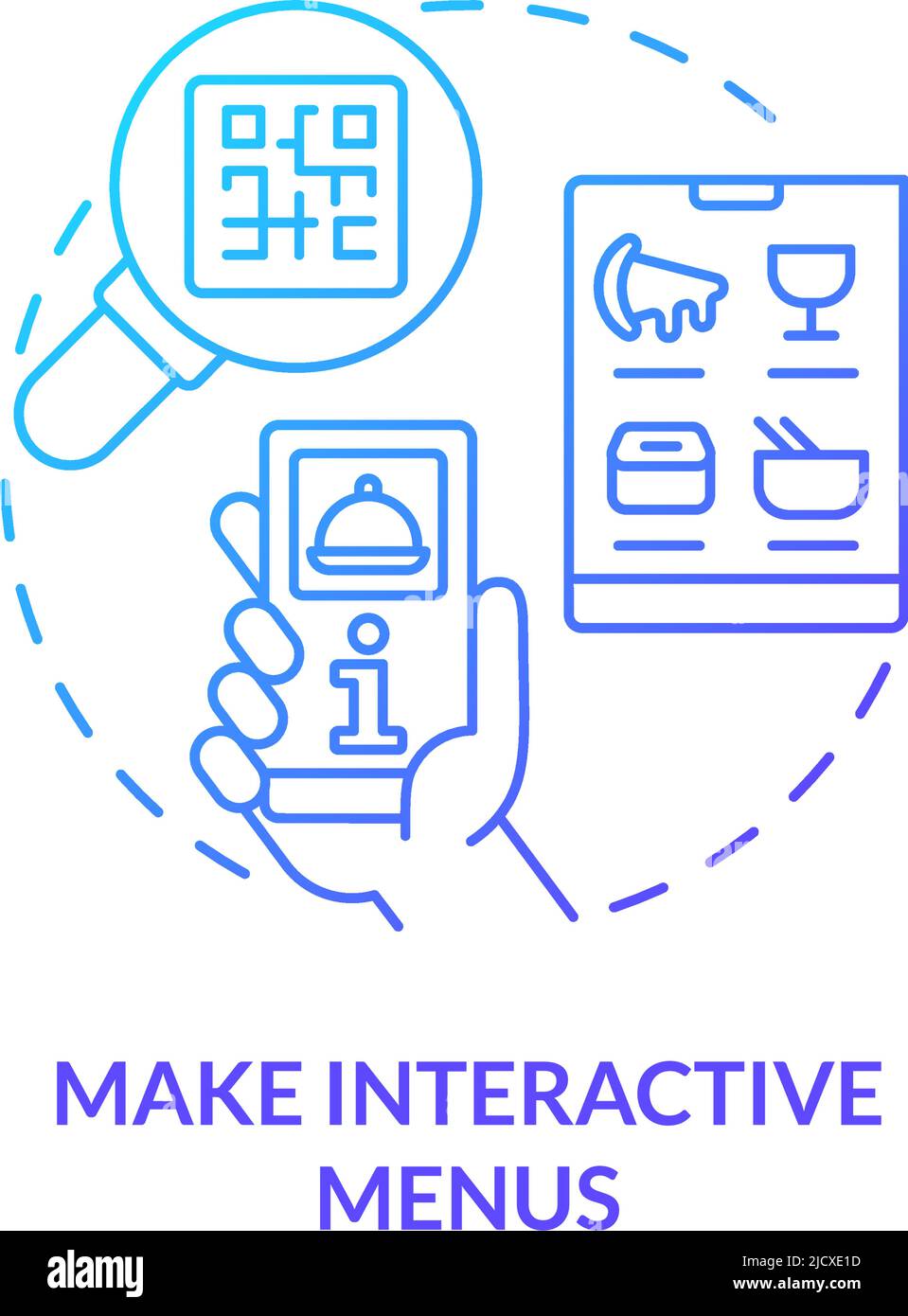 Make interactive menus blue gradient concept icon Stock Vector Image & Art - Alamy