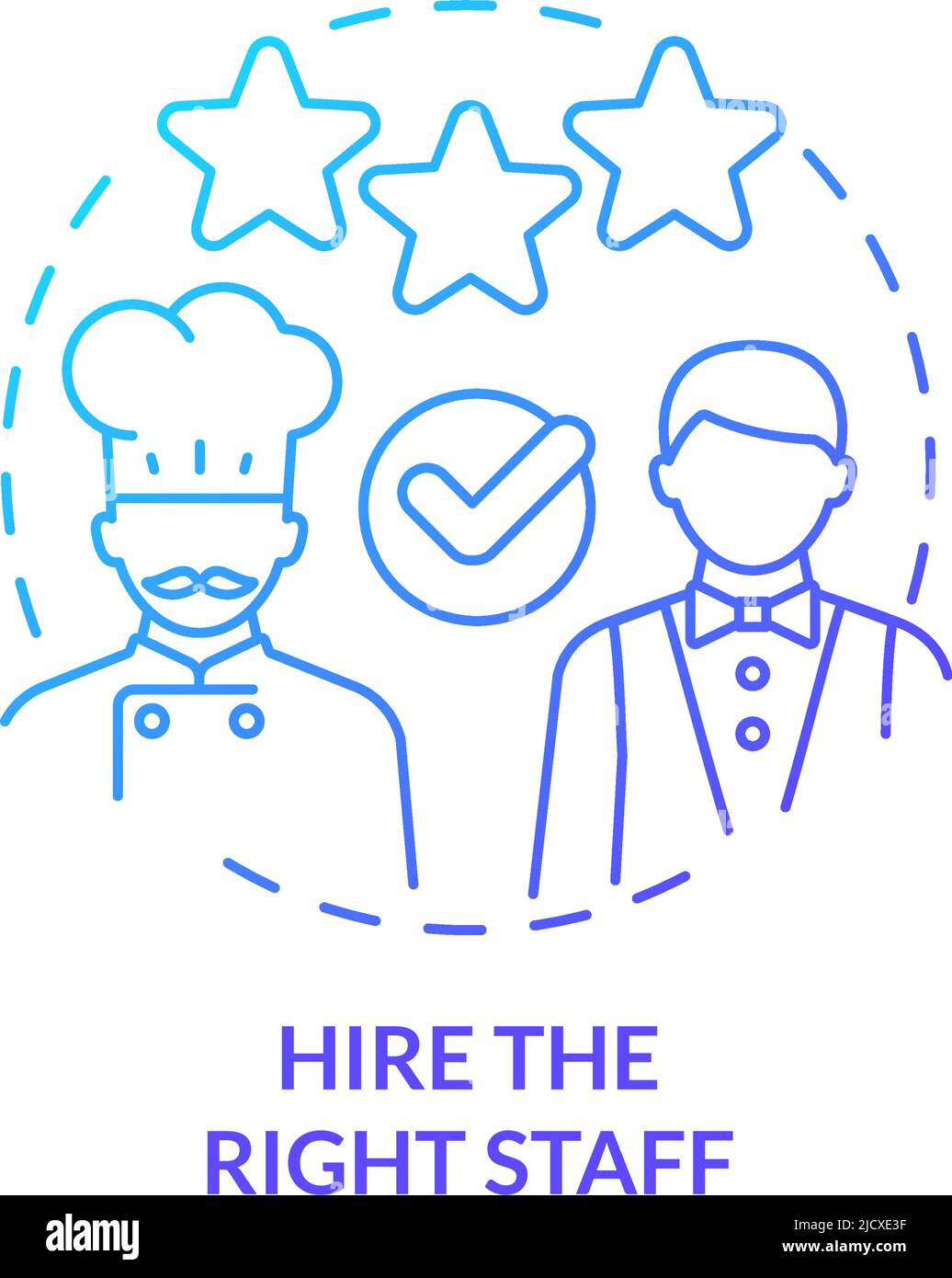 Hire right staff blue gradient concept icon Stock Vector Image & Art ...